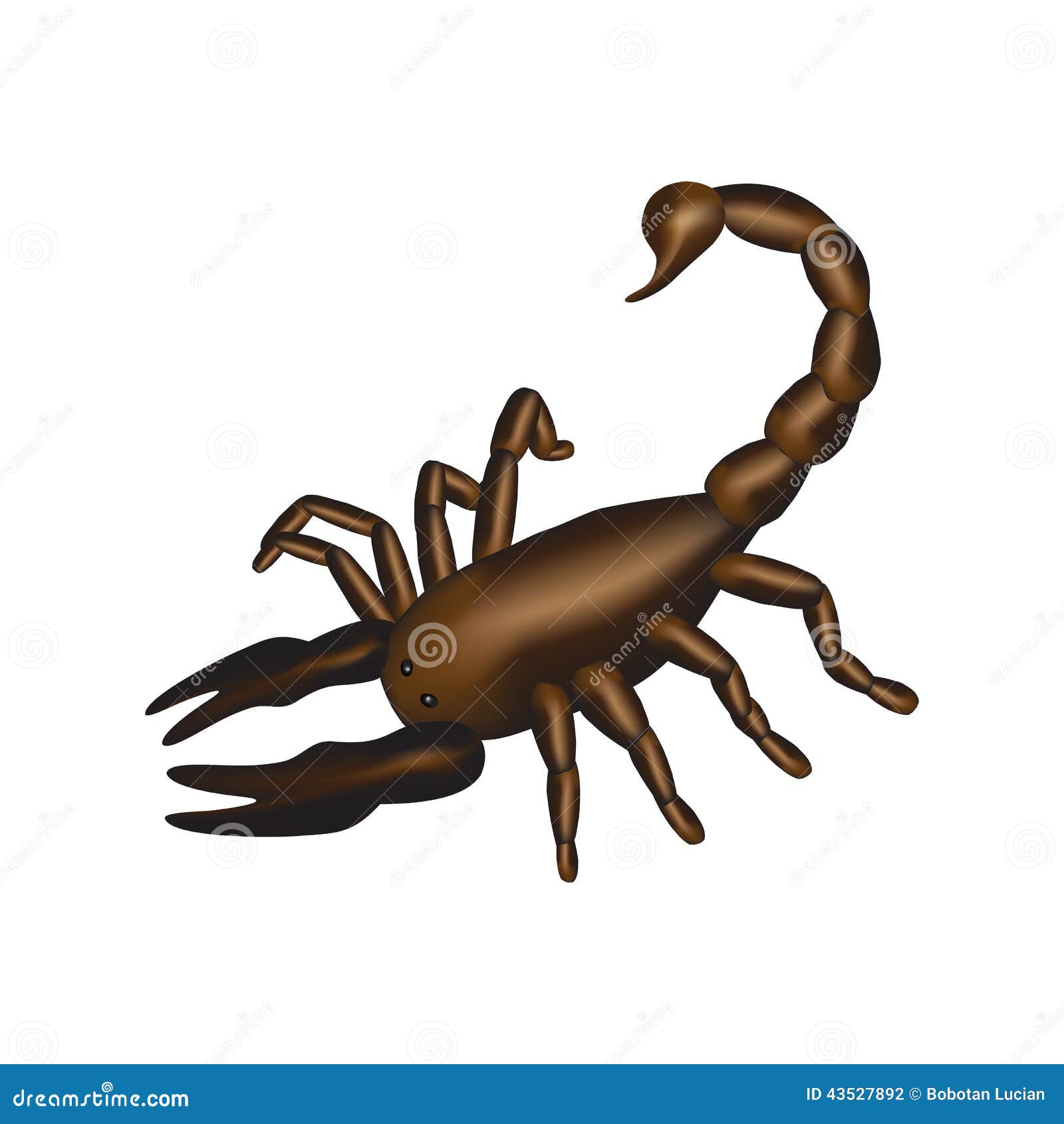Scorpion Creepy Astrology Sign Vector Illustration. Danger Animal ...
