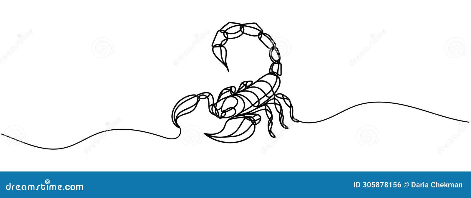 Scorpion One Line Drawing, Sketch, Isolated Vector Stock Vector ...