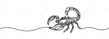 Scorpion One Line Drawing, Sketch, Isolated Vector Stock Vector ...