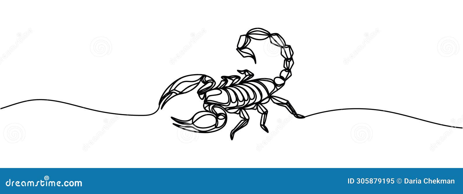 Scorpion One Line Drawing, Sketch, Isolated Vector Stock Vector ...