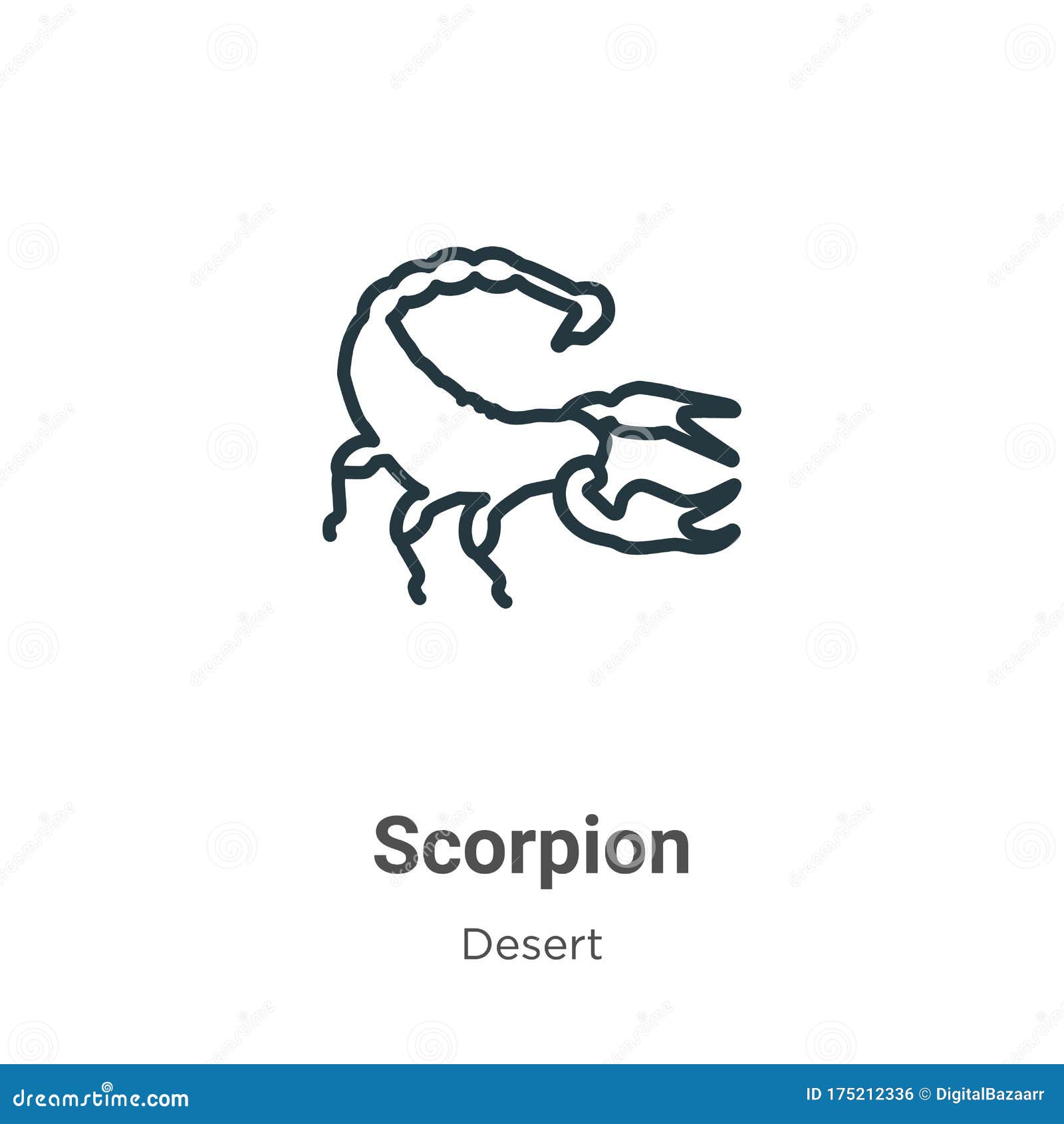 Scorpion Outline Vector Icon. Thin Line Black Scorpion Icon, Flat ...
