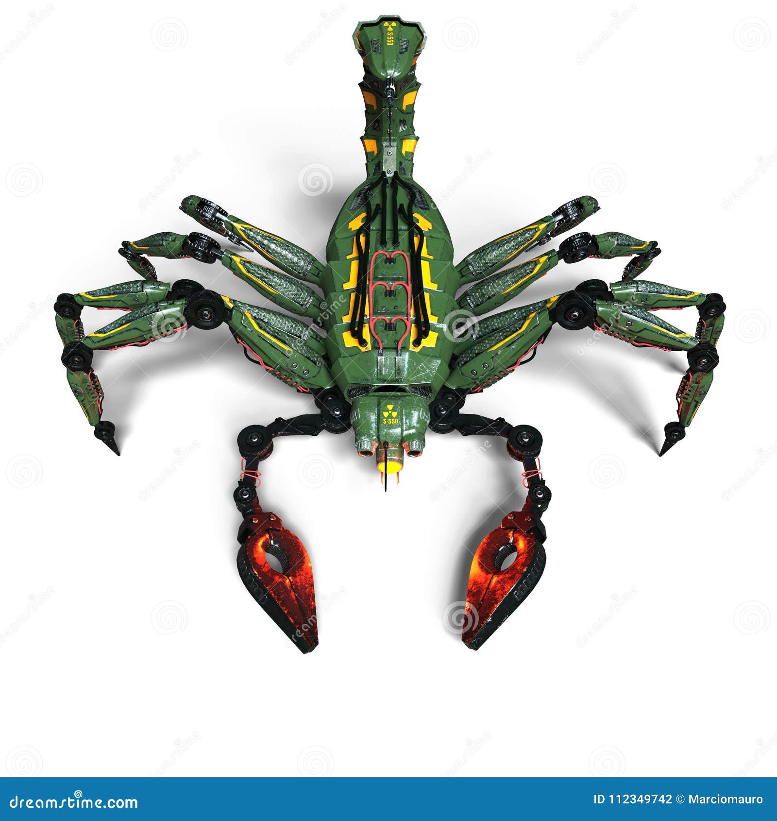 Scorpion Robot in a White Background Stock Illustration - Illustration ...