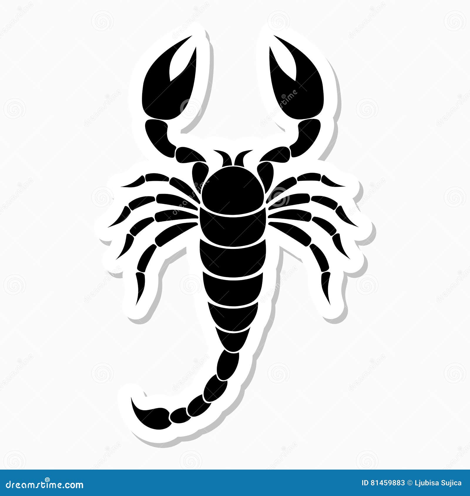 Scorpion sticker stock illustration. Illustration of purple - 81459883