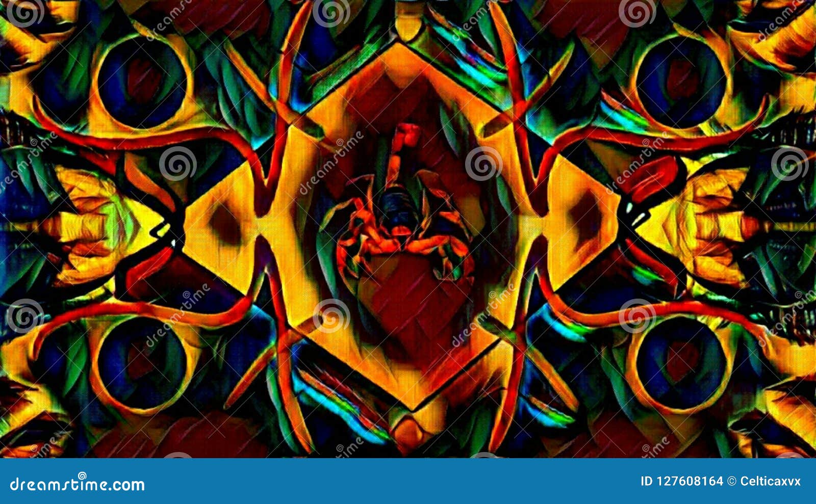 The Scorpion & the Two Faces Stock Illustration - Illustration of death ...