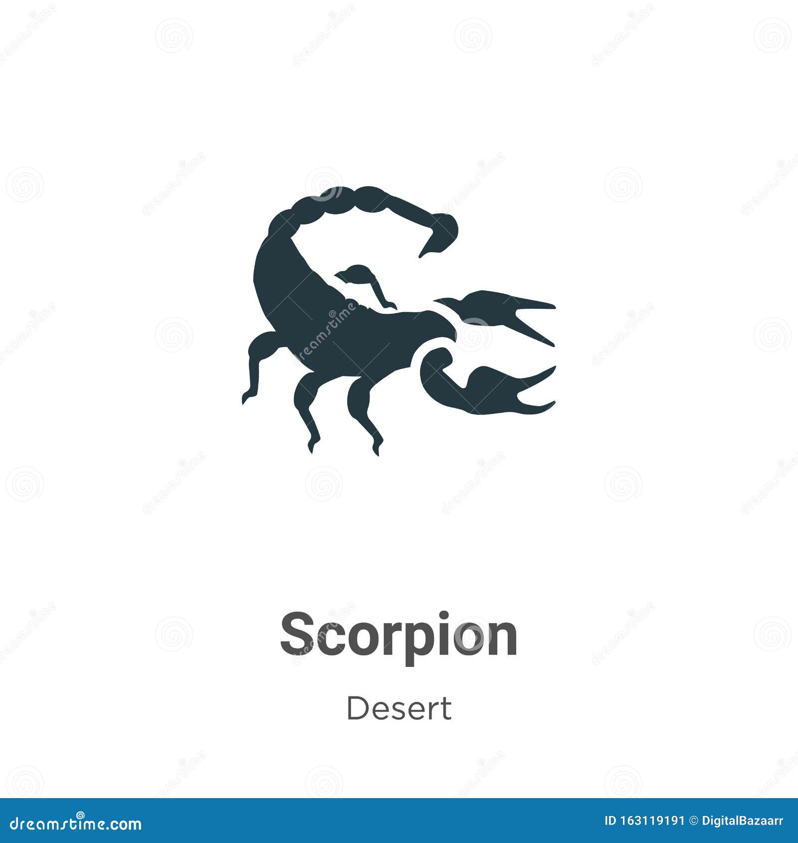 Scorpion Vector Icon On White Background. Flat Vector Scorpion Icon ...