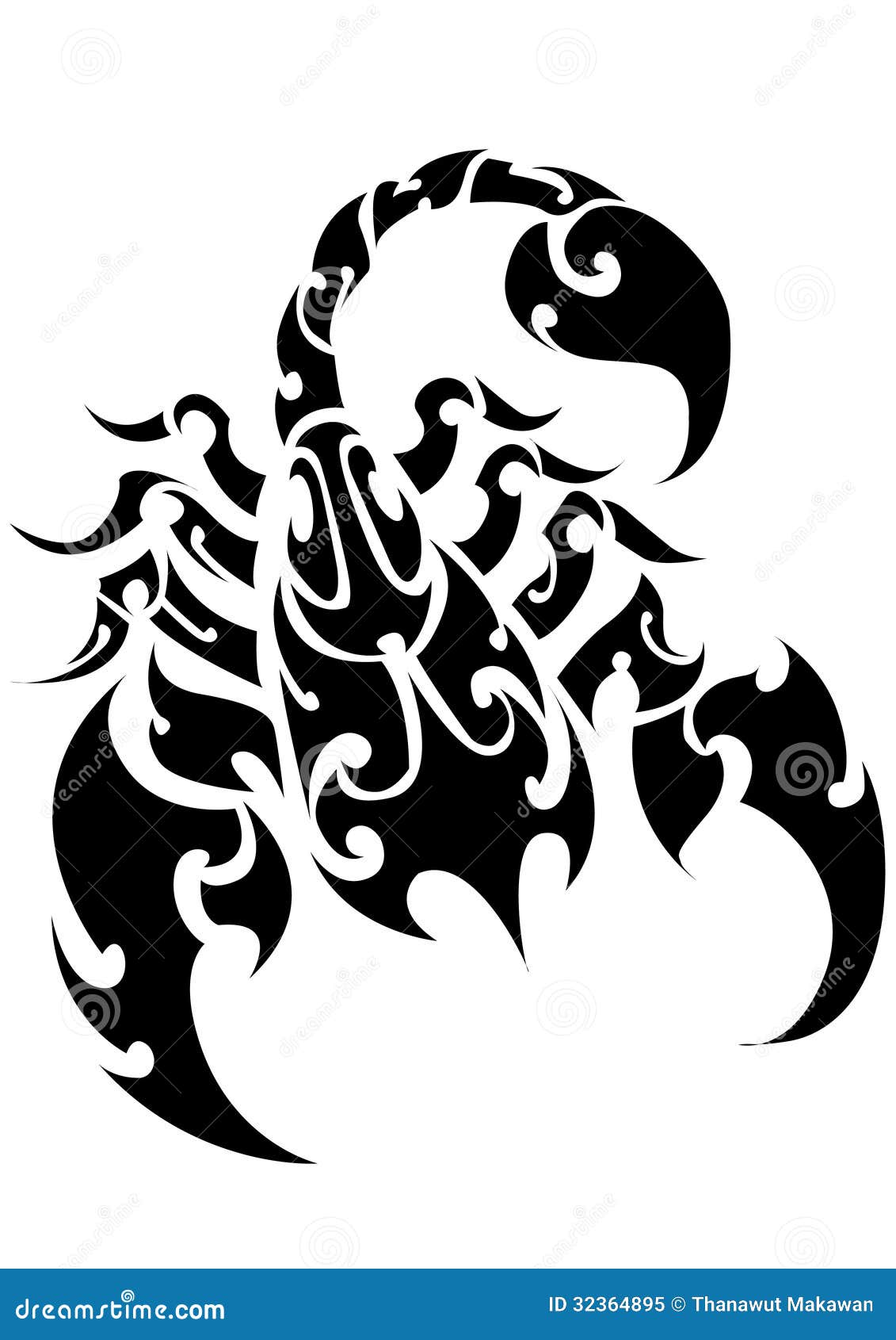 Scorpion Vector - 02 stock vector. Illustration of ornament - 32364895
