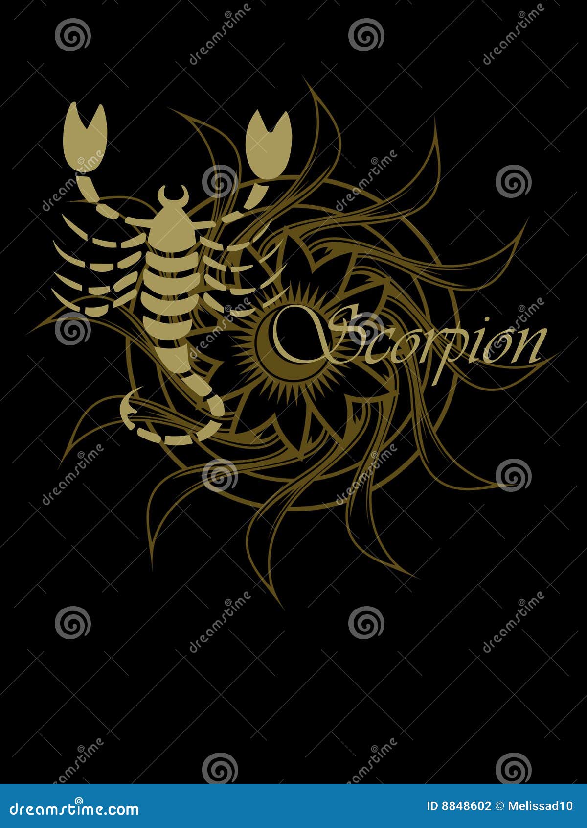 Scorpion zodiac sign stock illustration. Illustration of cards - 8848602