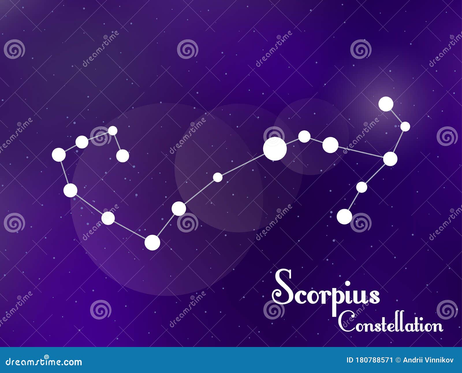 Scorpius Constellation. Stars In The Night Sky. Cluster Of Stars And ...