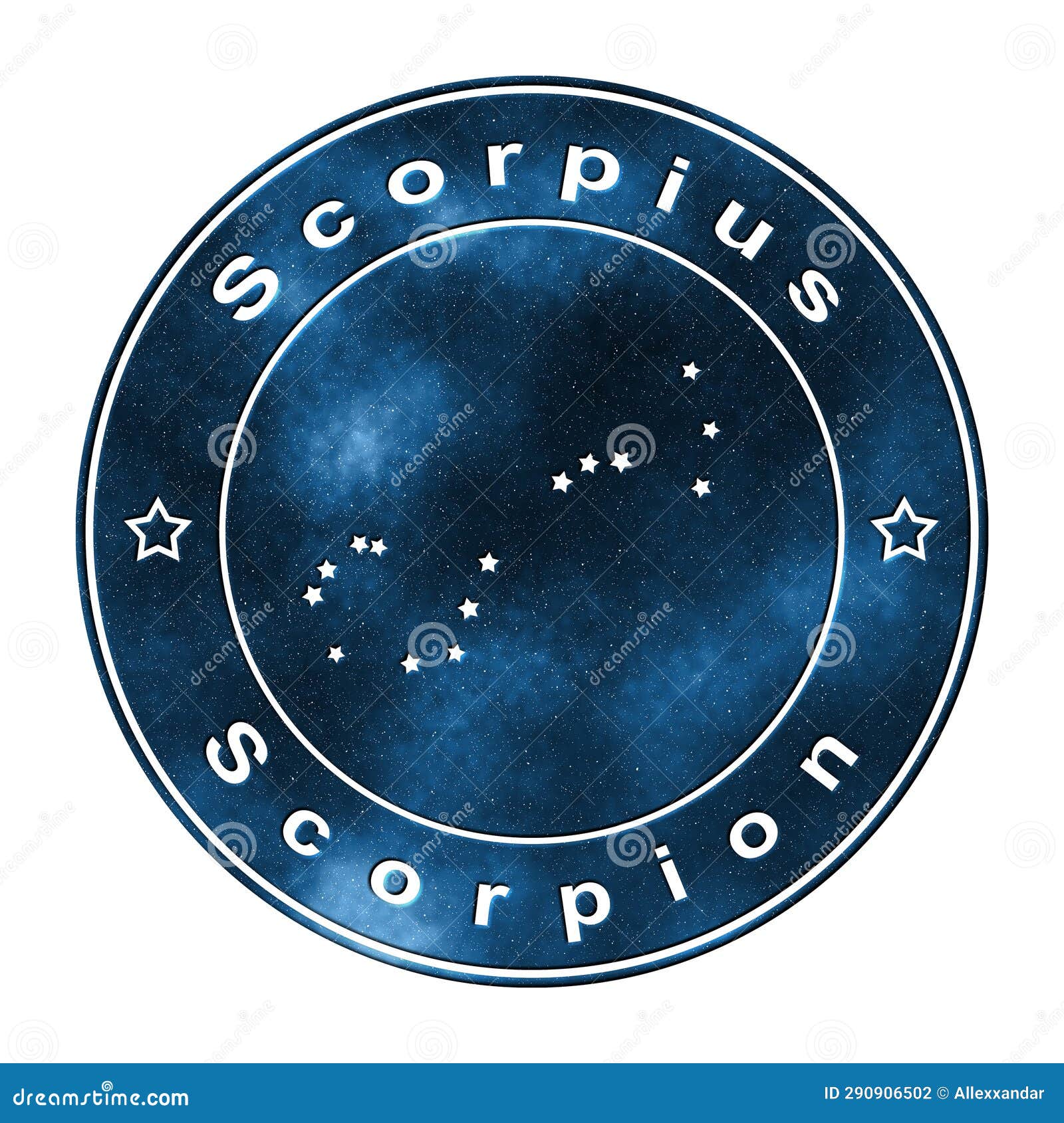 Scorpius The Scorpion Zodiac Constellation Map On A Starry Space ...