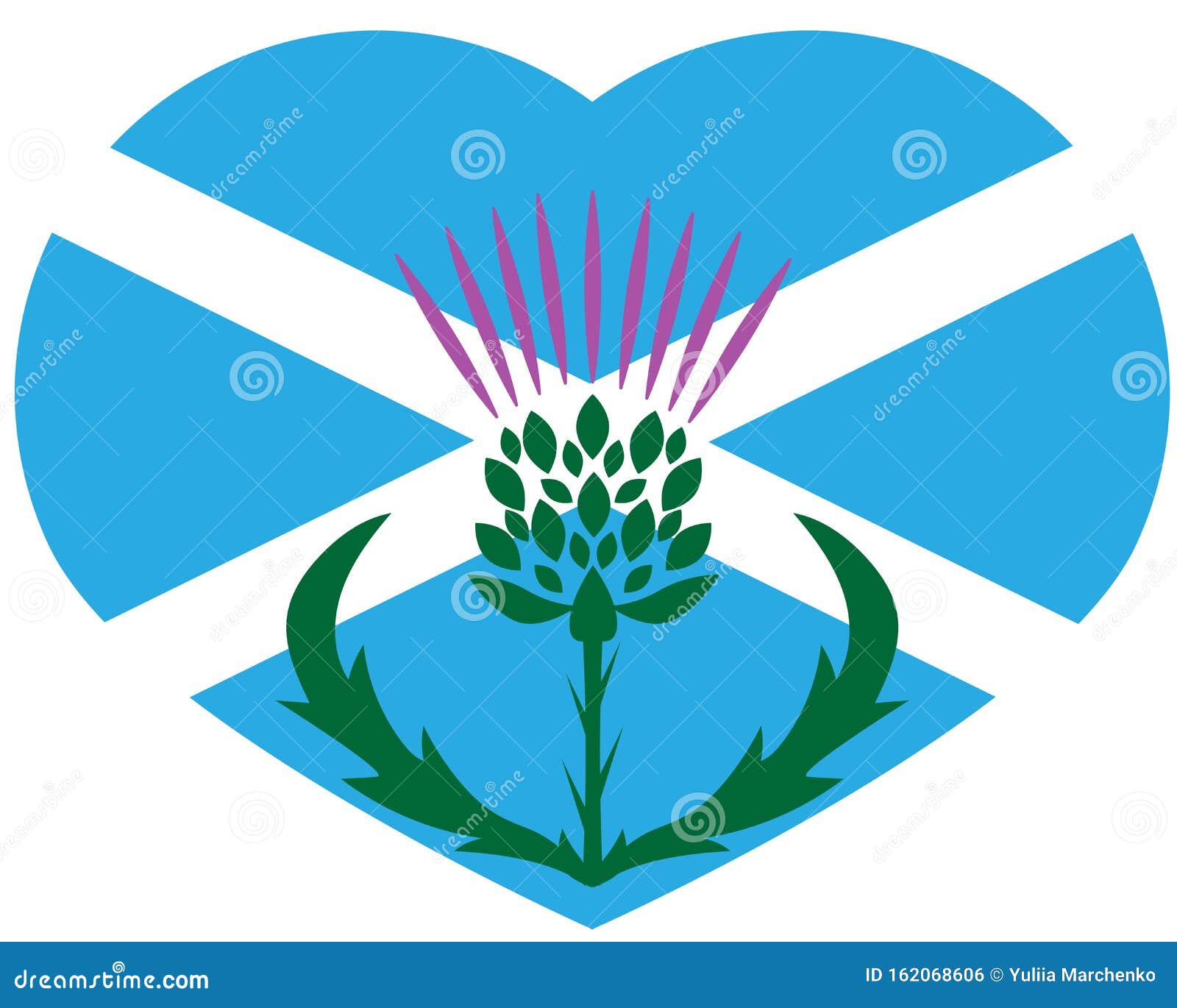 Thistle on the Background of the Flag of Scotland Stock Vector ...