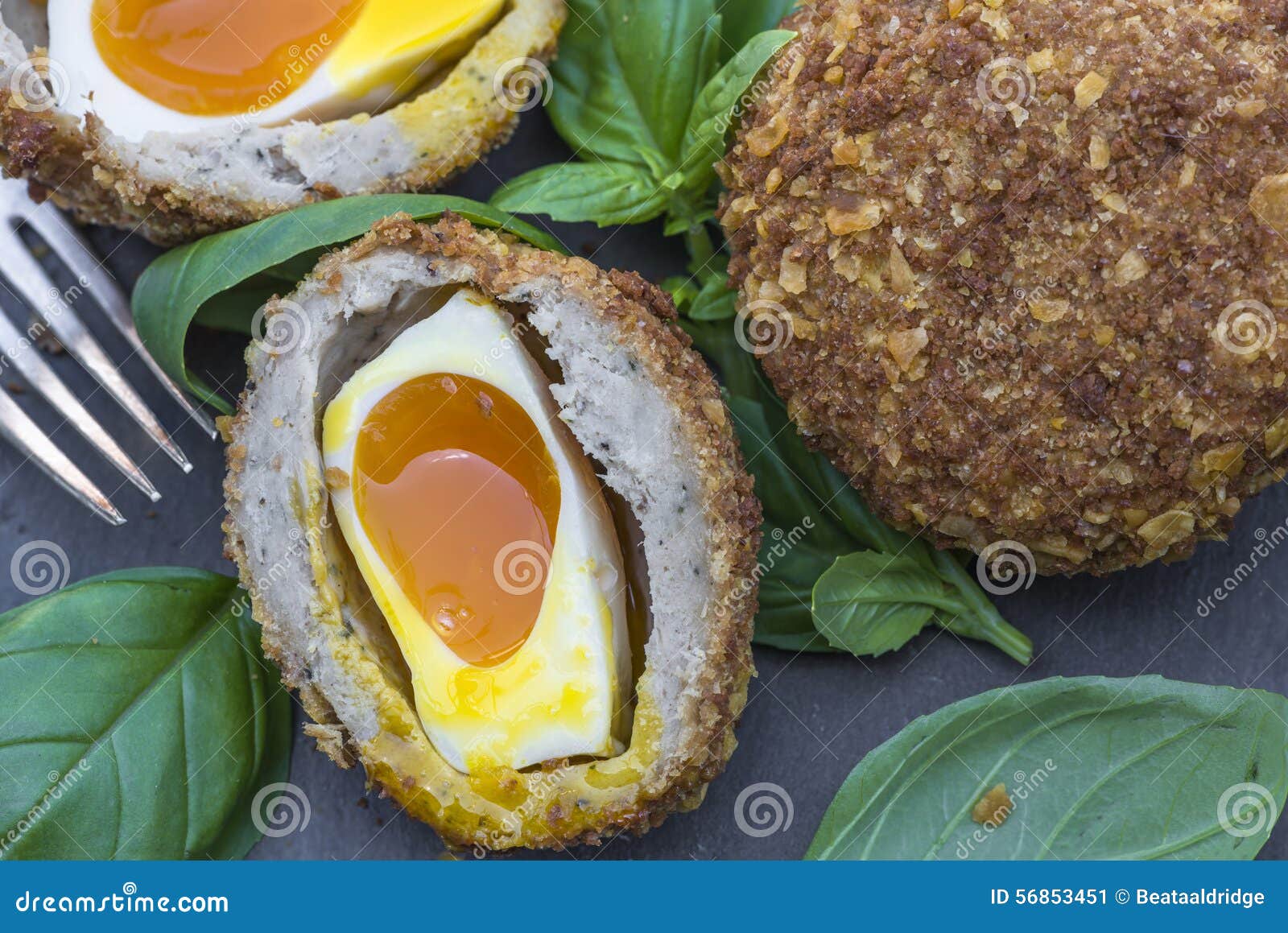 Scotch egg stock image. Image of horizontal, halved, green - 56853451