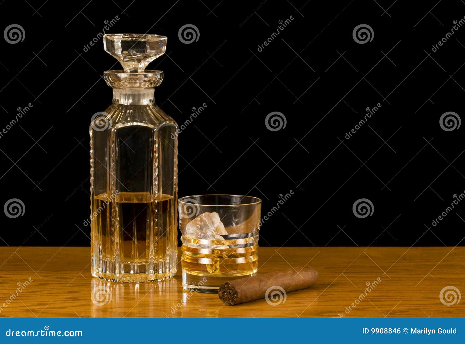 Scotch and Scotch-rocks with Cigar Stock Photo - Image of whisky ...