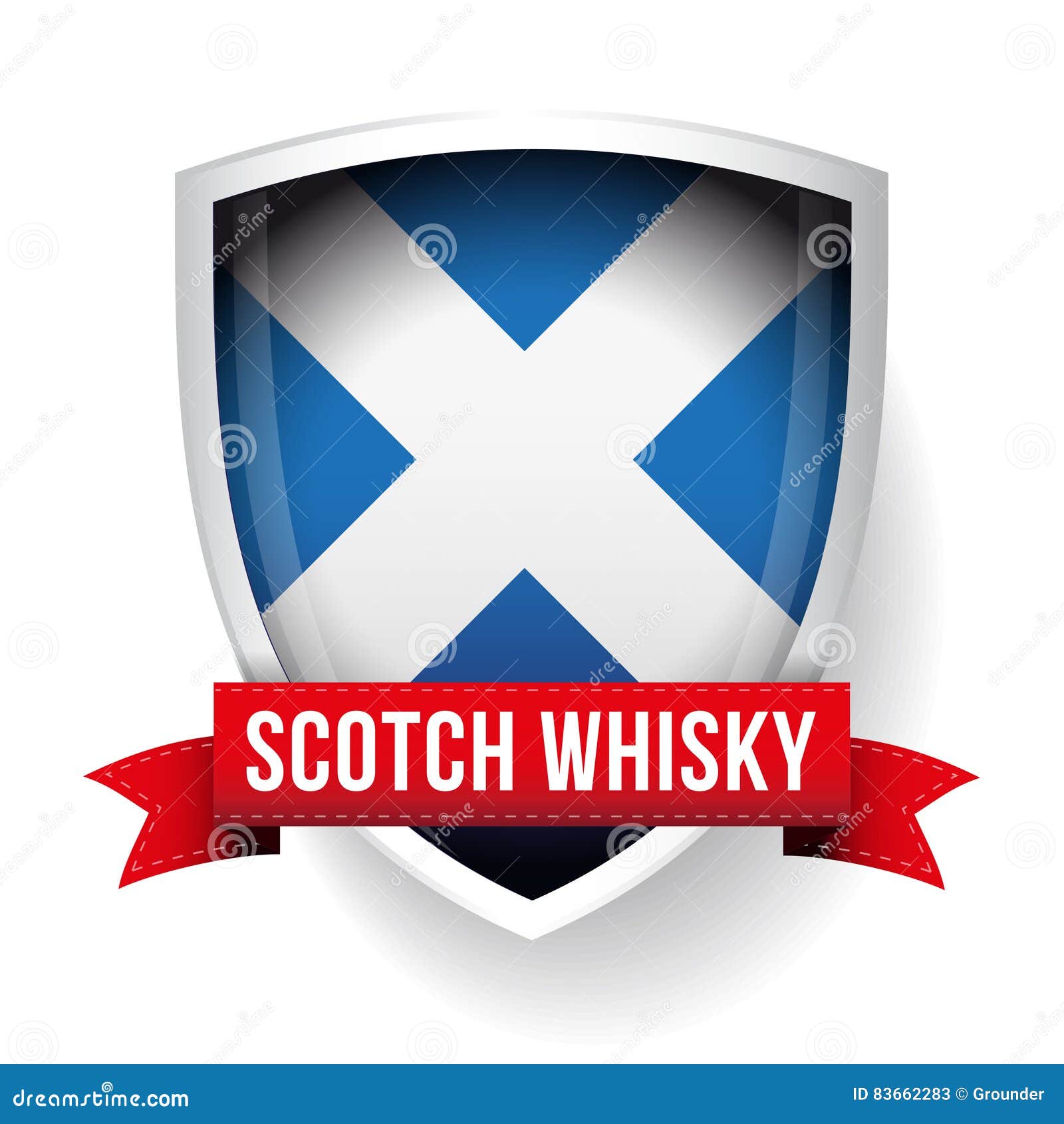 Scotch Whisky Ribbon on Scotland Flag Stock Vector - Illustration of ...