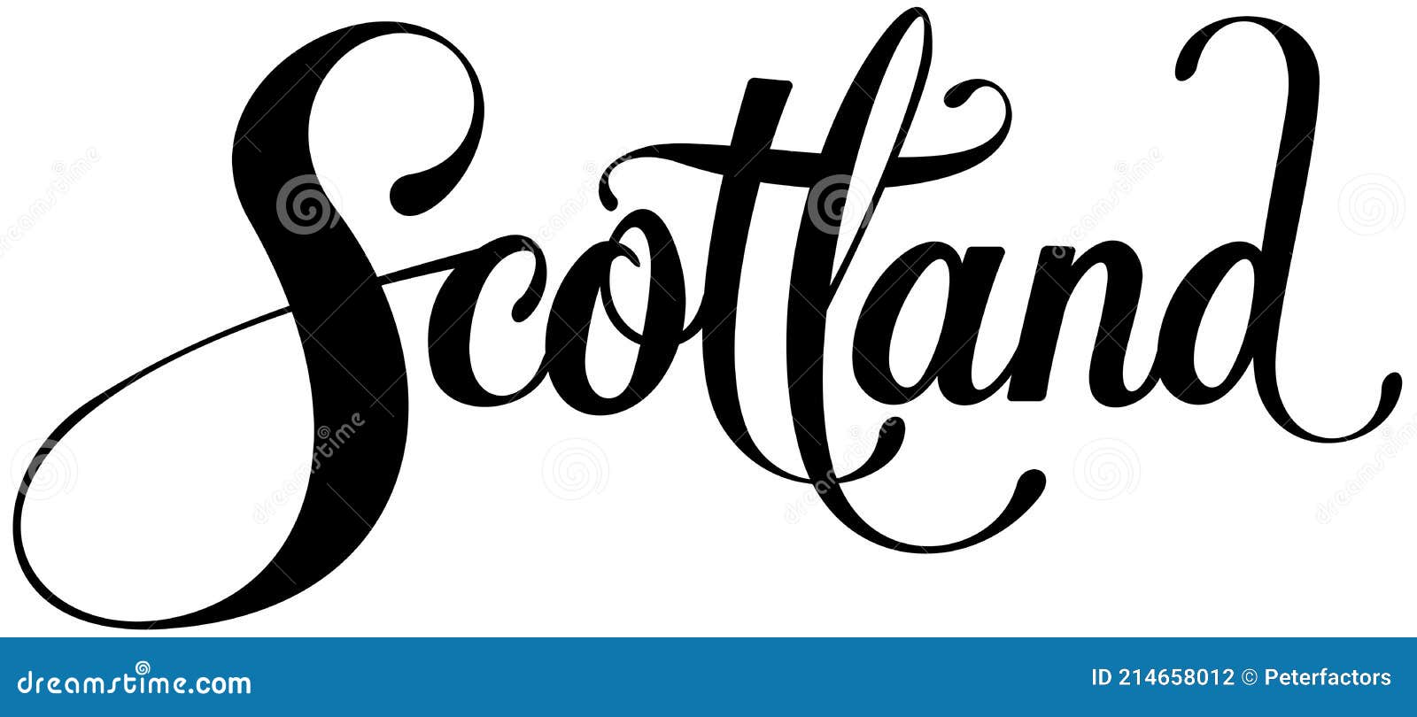 Scotland - Custom Calligraphy Text Stock Vector - Illustration of swirl ...