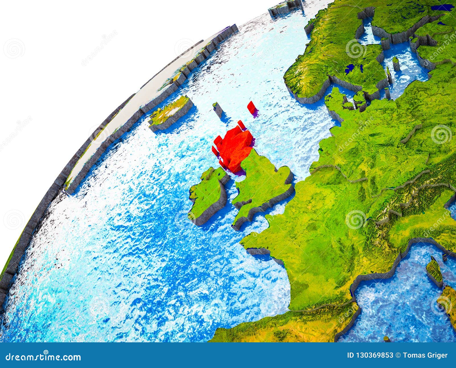 Scotland on 3D Earth stock illustration. Illustration of render - 130369853