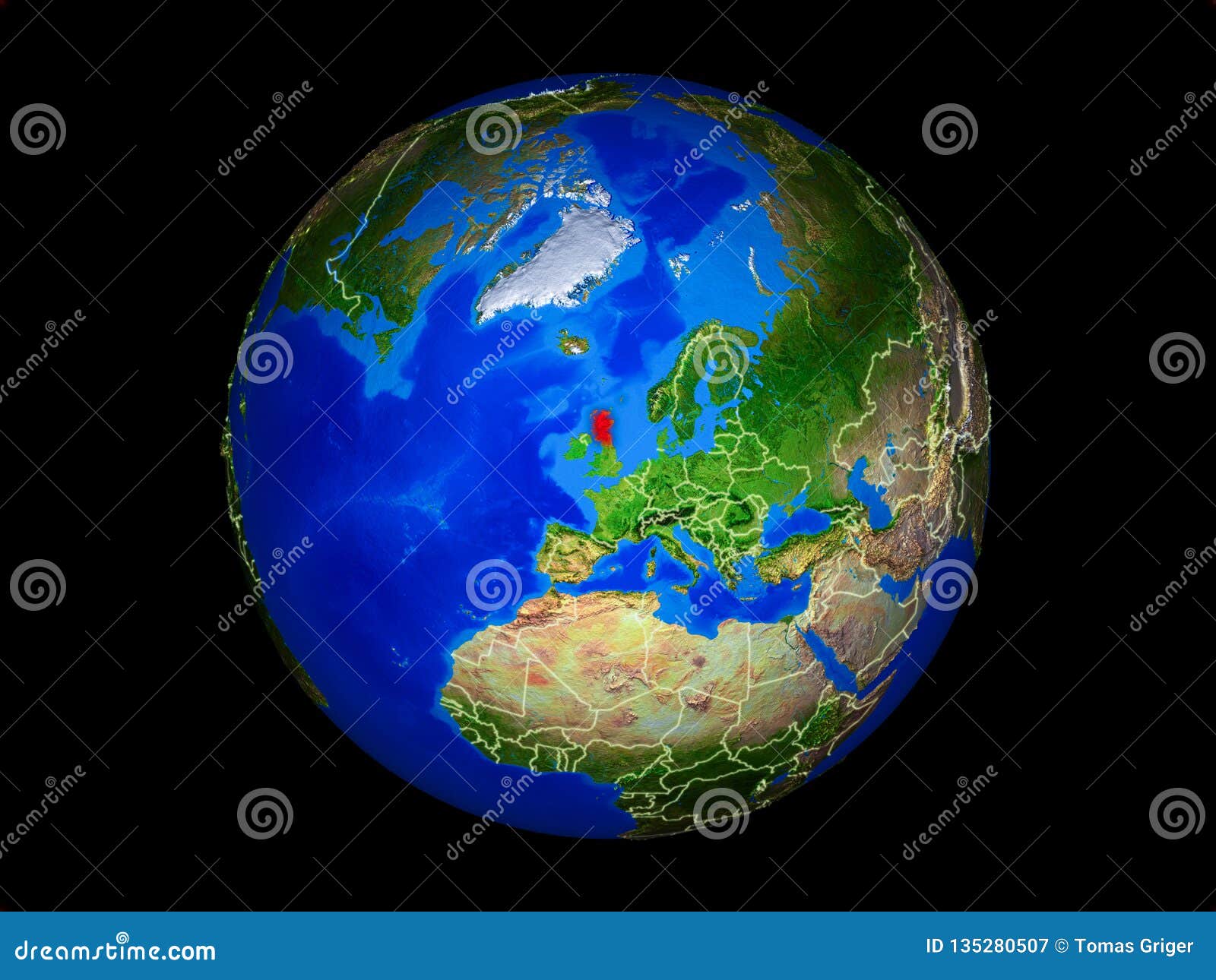Scotland on Earth from Space Stock Image - Image of highlighted ...