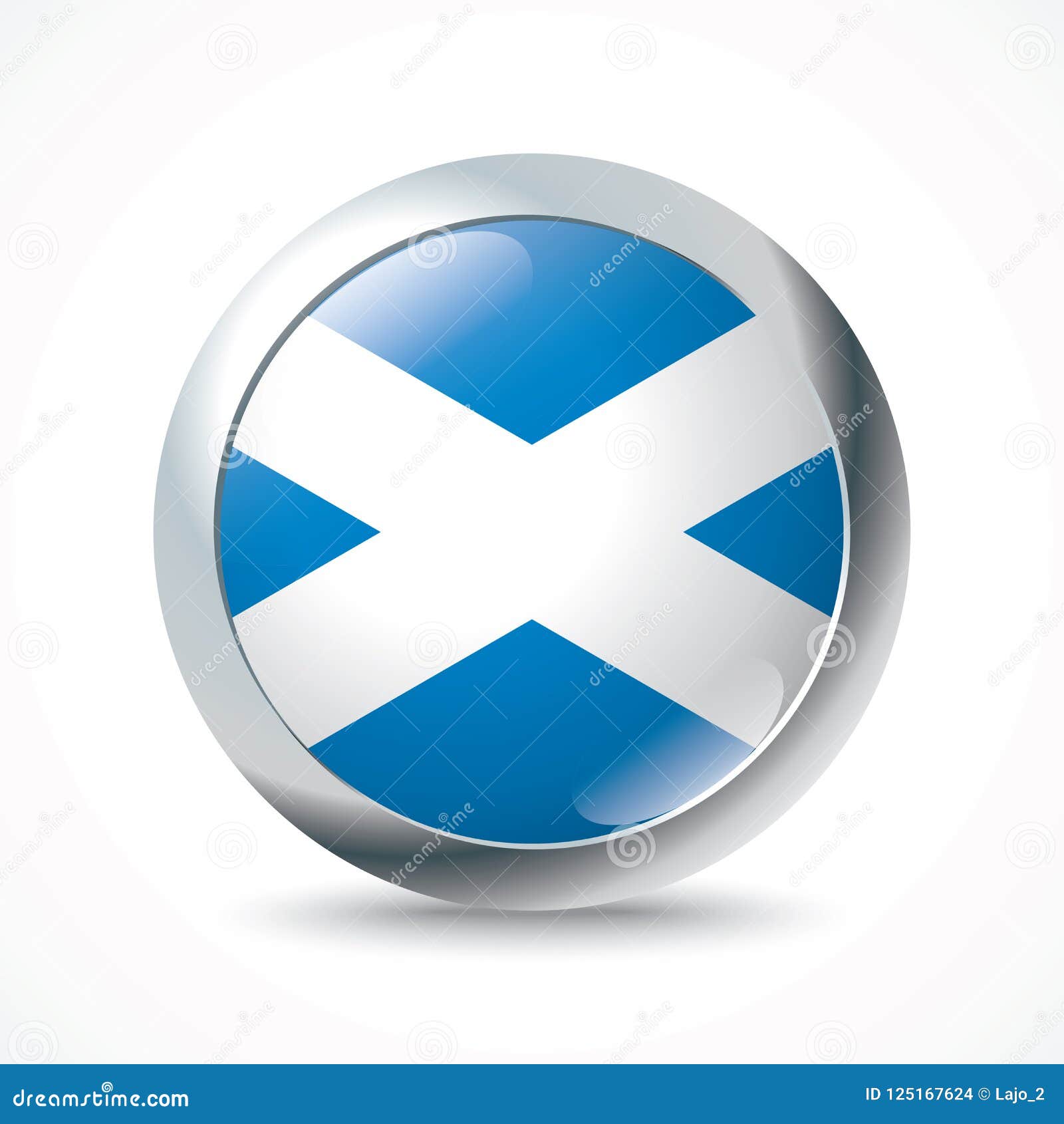 Scotland flag button stock vector. Illustration of shape - 125167624