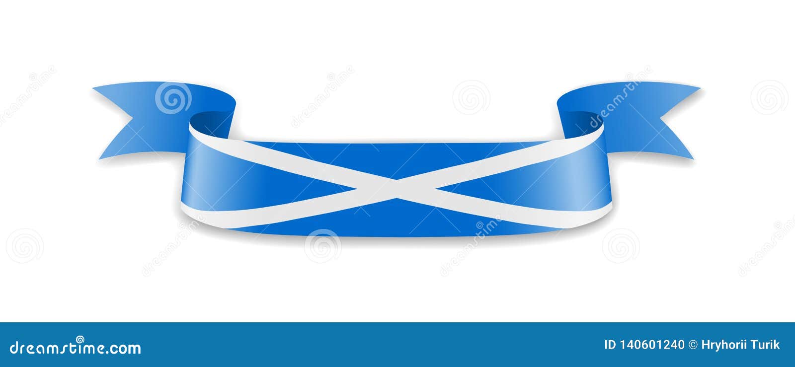 Scotland Flag in the Form of Wave Ribbon Stock Illustration ...