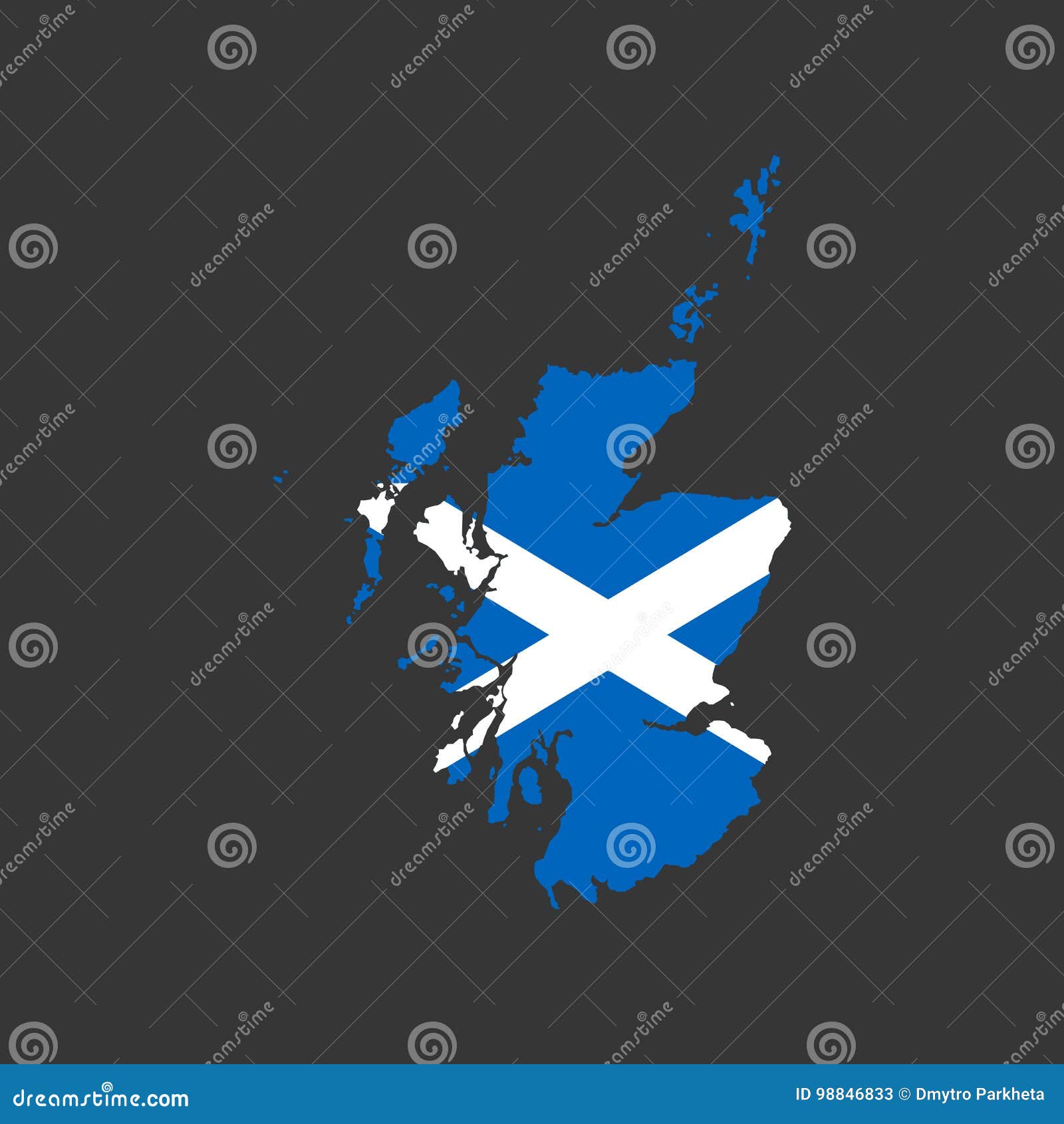 Scotland flag and map stock vector. Illustration of silhouette - 98846833