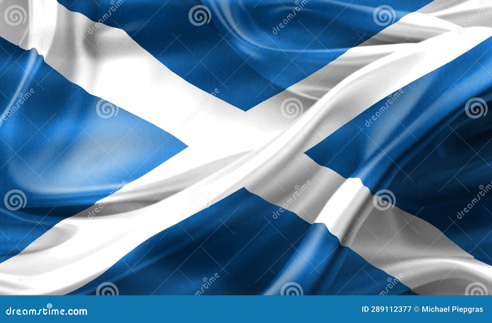 Scotland Flag - Realistic Waving Fabric Flag Stock Illustration ...