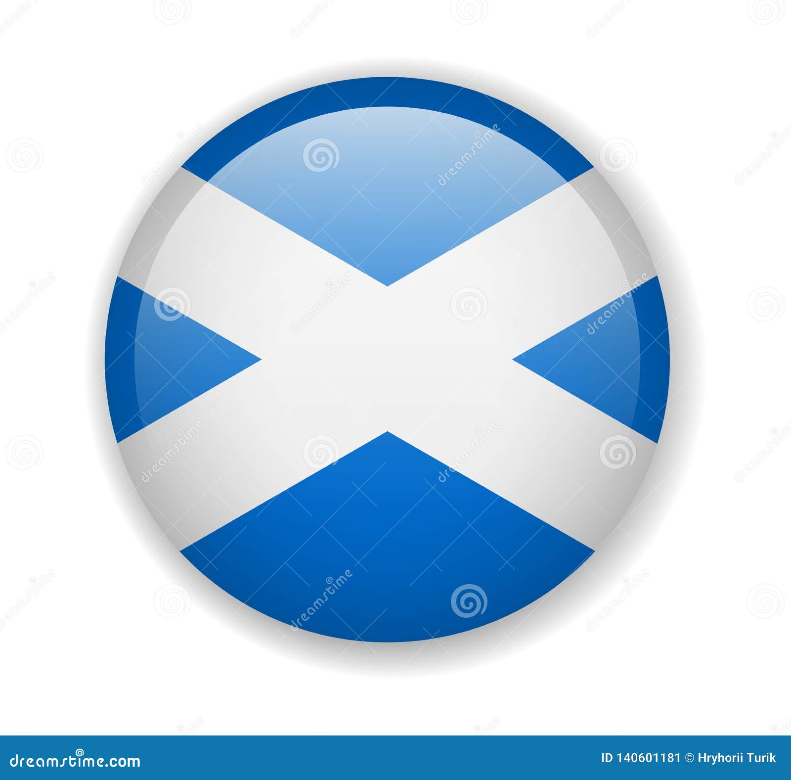 Scotland Flag Round Bright Icon on a White Background Stock ...