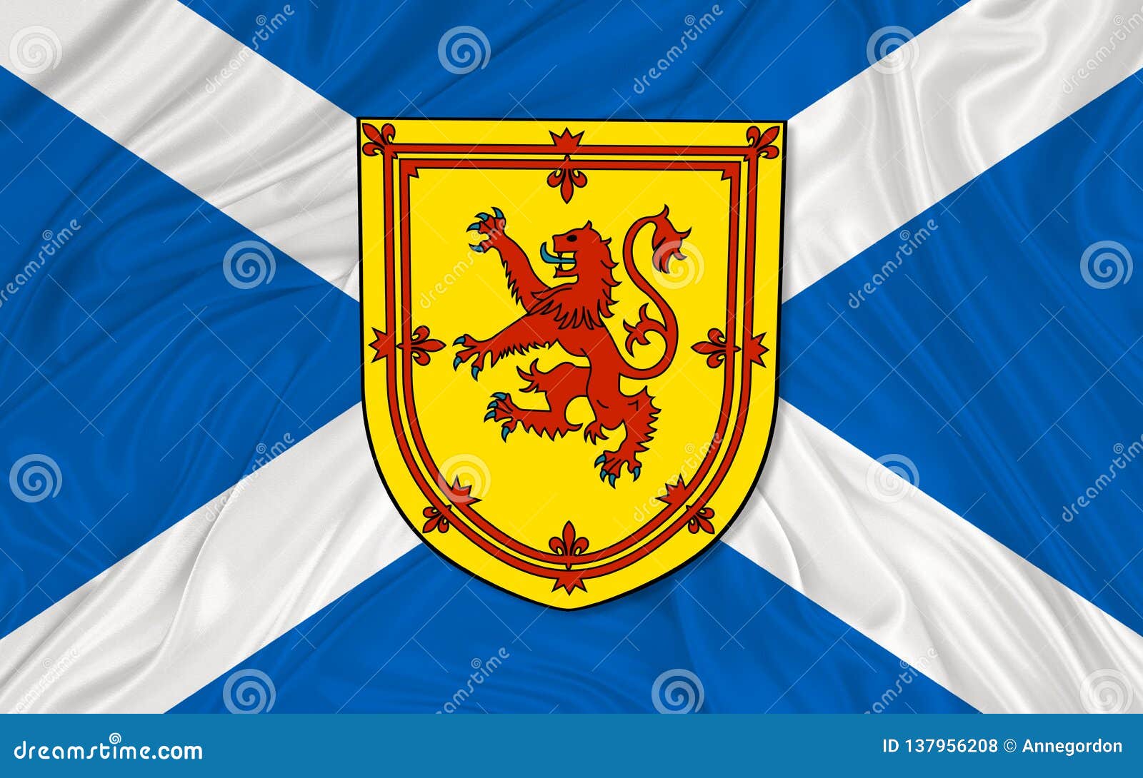 Scotland Flag and Royal Arms of Scotland Stock Illustration ...