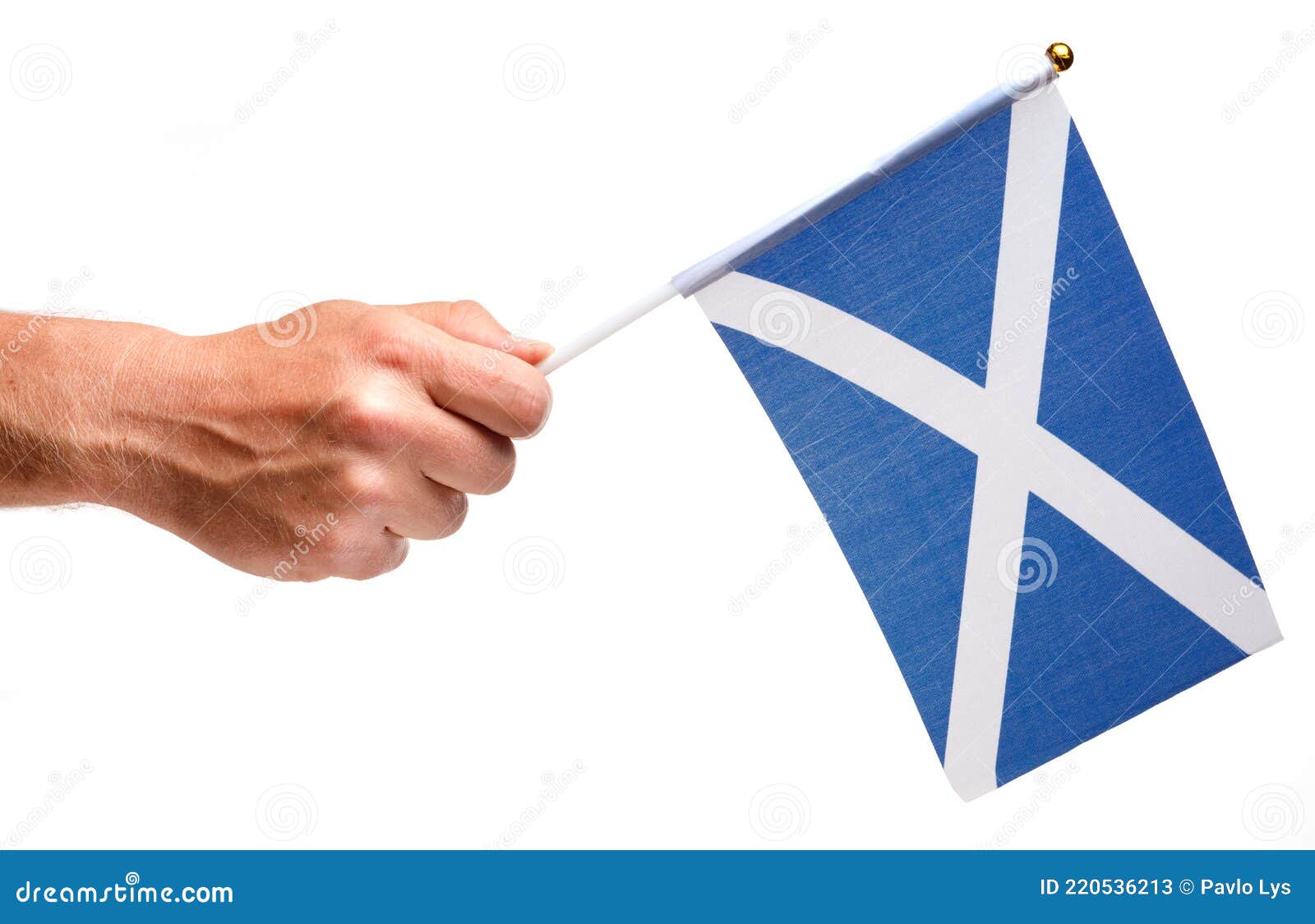 Scotland Flag Small in Hand Isolate Stock Image - Image of isolated ...