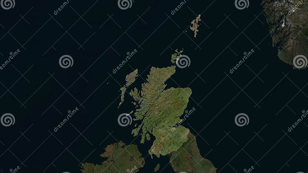 Scotland - Great Britain Highlighted. Low-res Satellite Stock Illustration - Illustration of ...