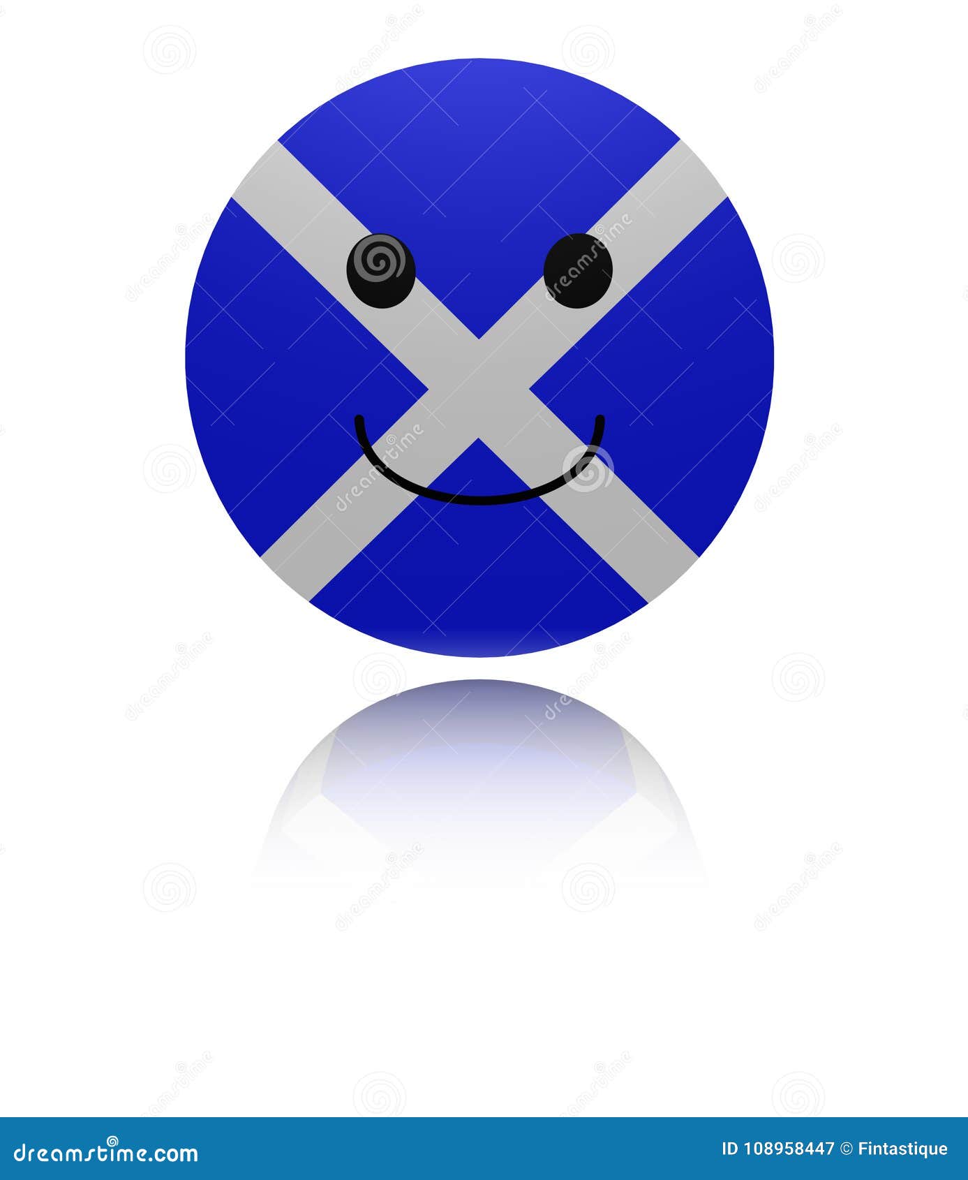 Scotland Happy Icon with Reflection Illustration Stock Illustration ...
