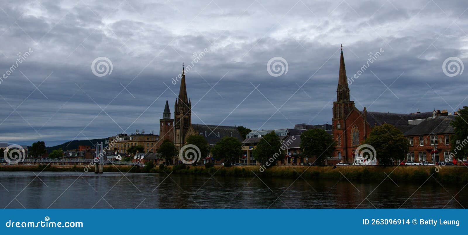 Scotland Buildings Along Inverness River in the Highland, Scotland ...