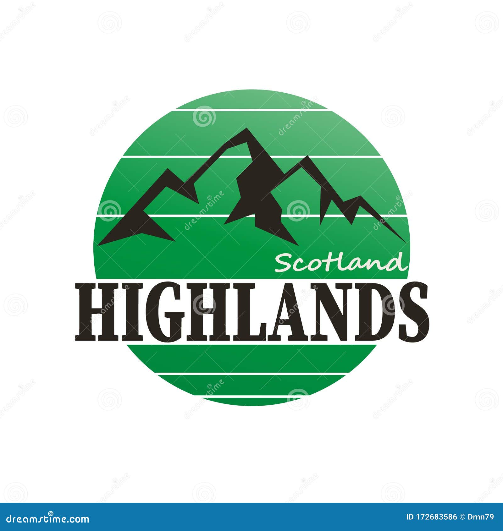 Scotland Highlands Written Inside the Logo Badge Stock Vector ...