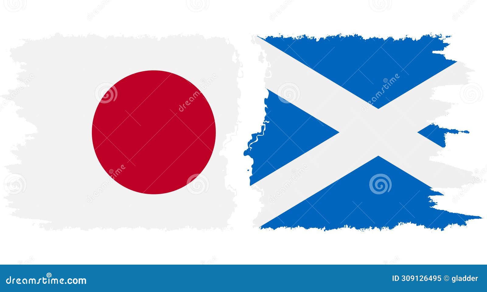 Scotland and Japan Grunge Flags Connection Vector Stock Vector ...