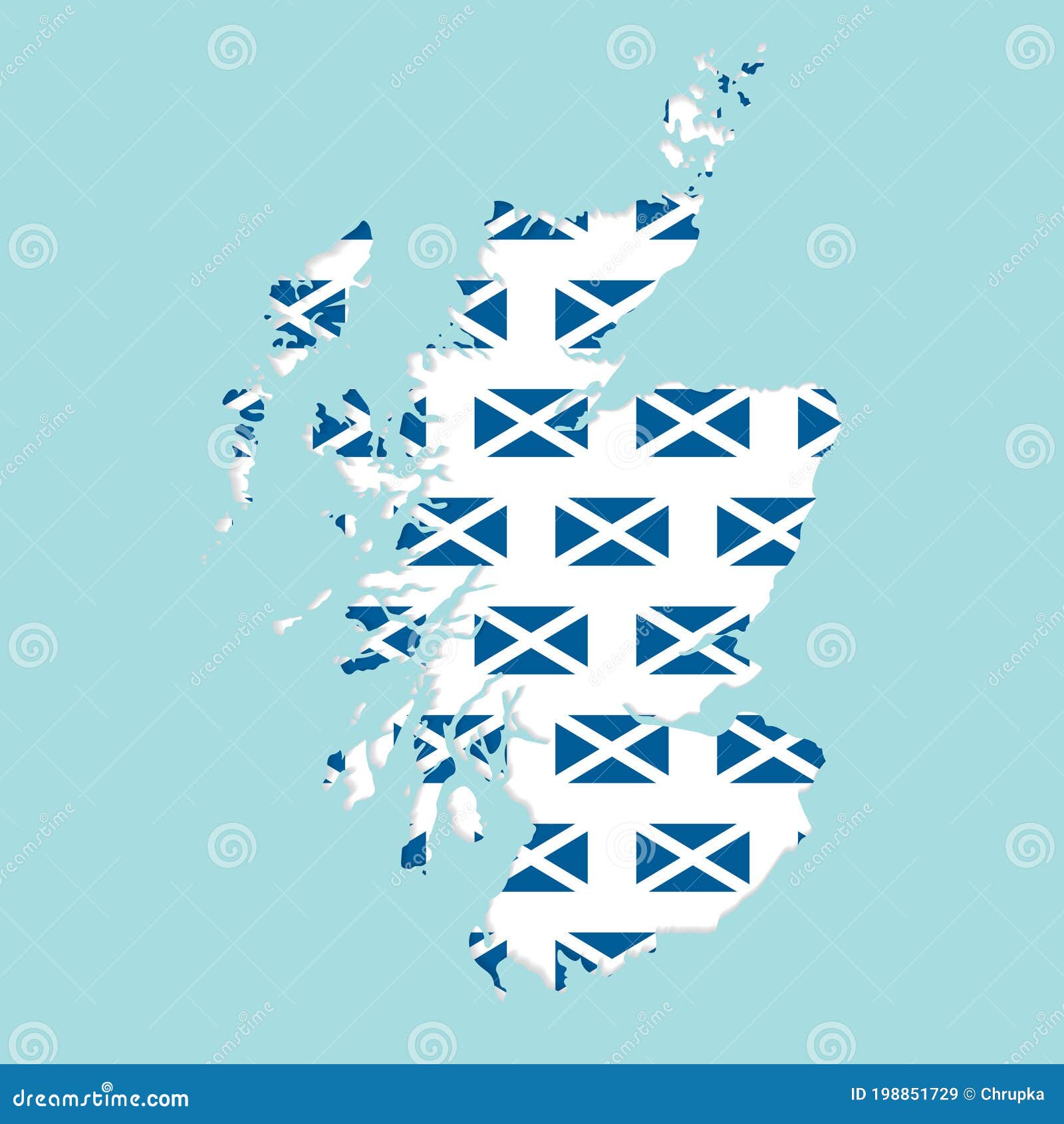 Scotland Map Filled with Flag Stock Vector - Illustration of geography ...
