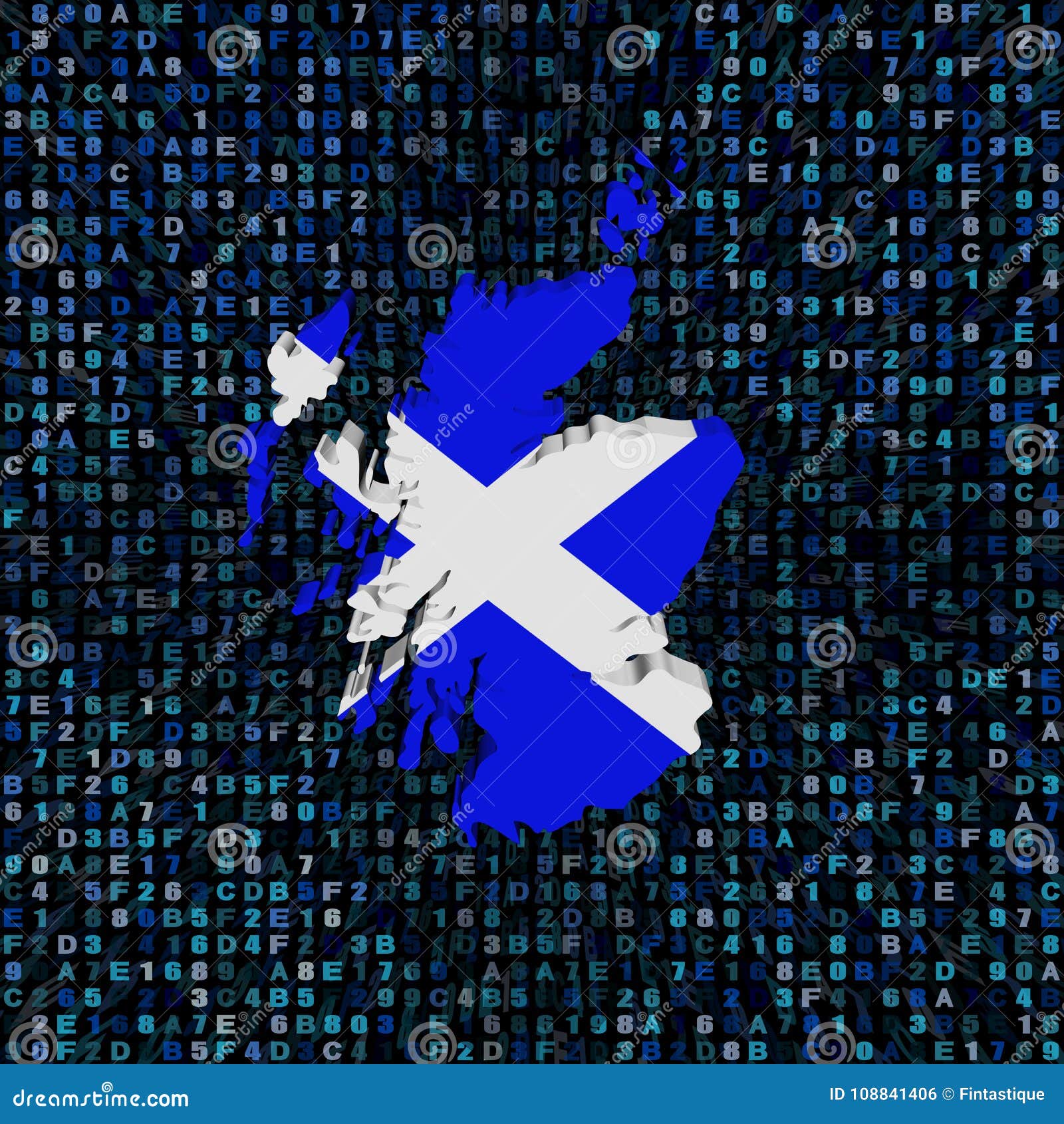 Scotland Map Flag on Hex Code Illustration Stock Illustration ...