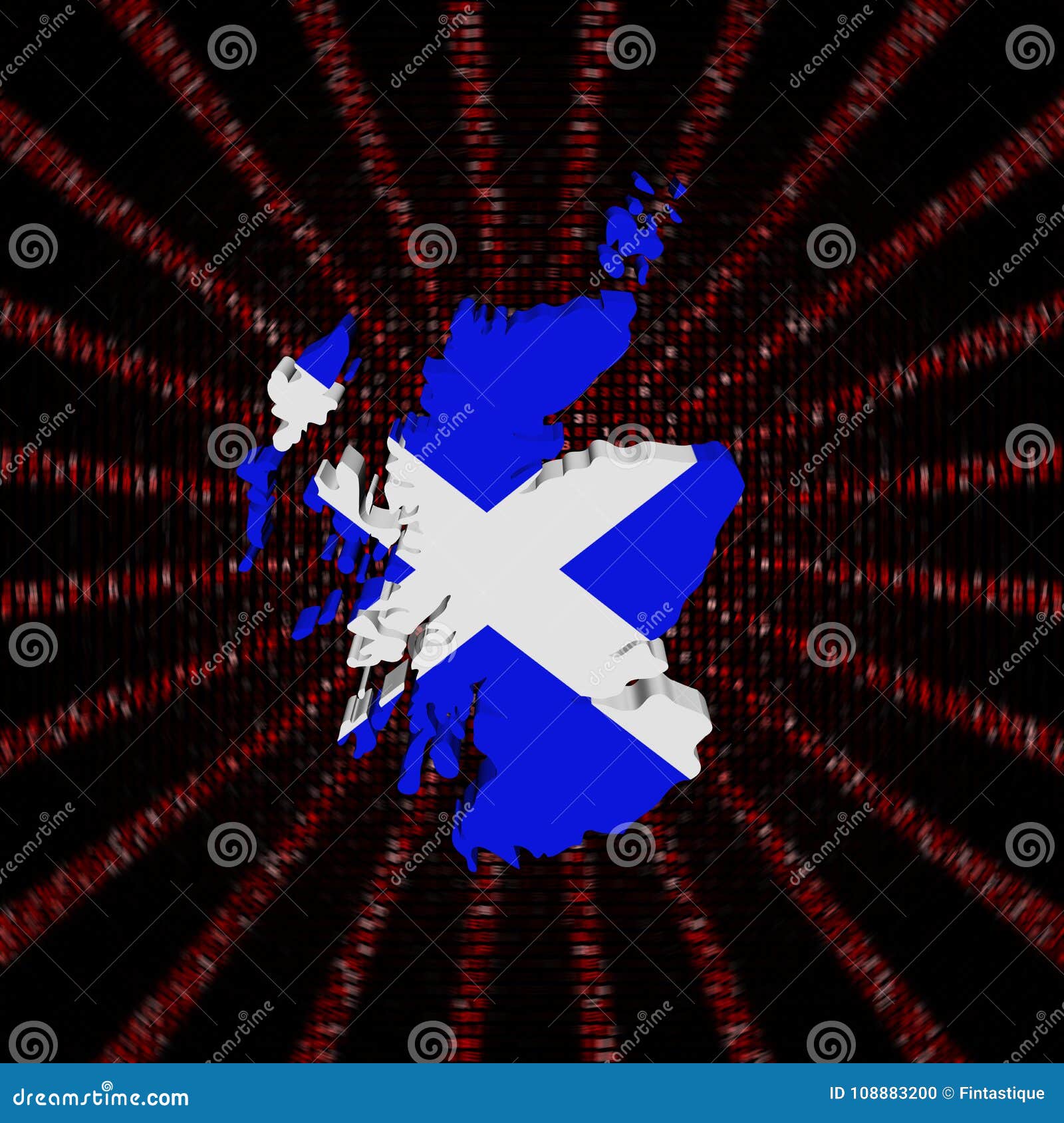 Scotland Map Flag on Red Hex Code Burst Illustration Stock Illustration ...