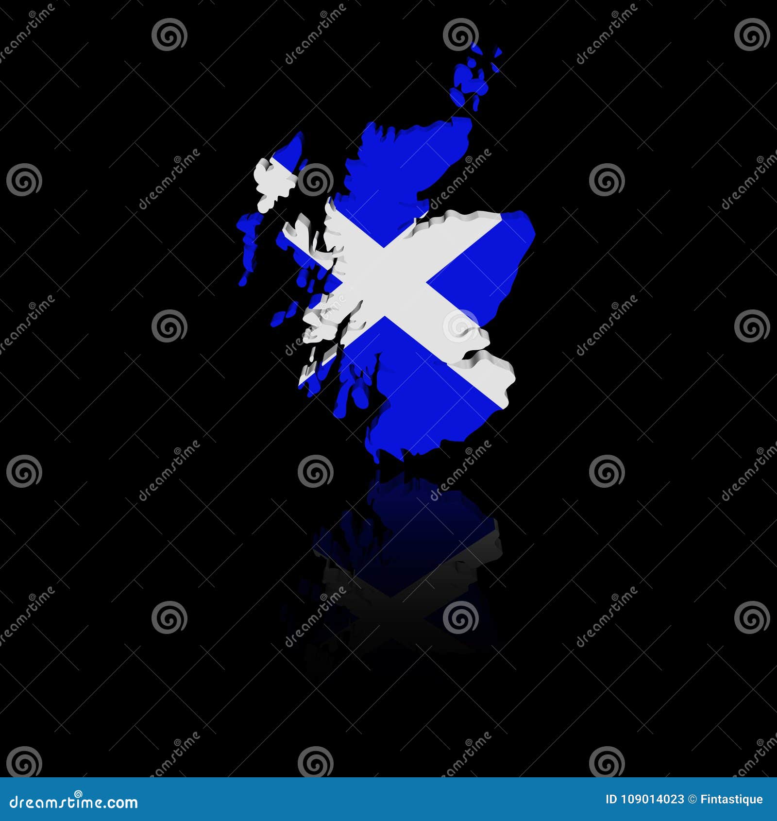 Scotland Map Flag with Reflection Illustration Stock Illustration ...