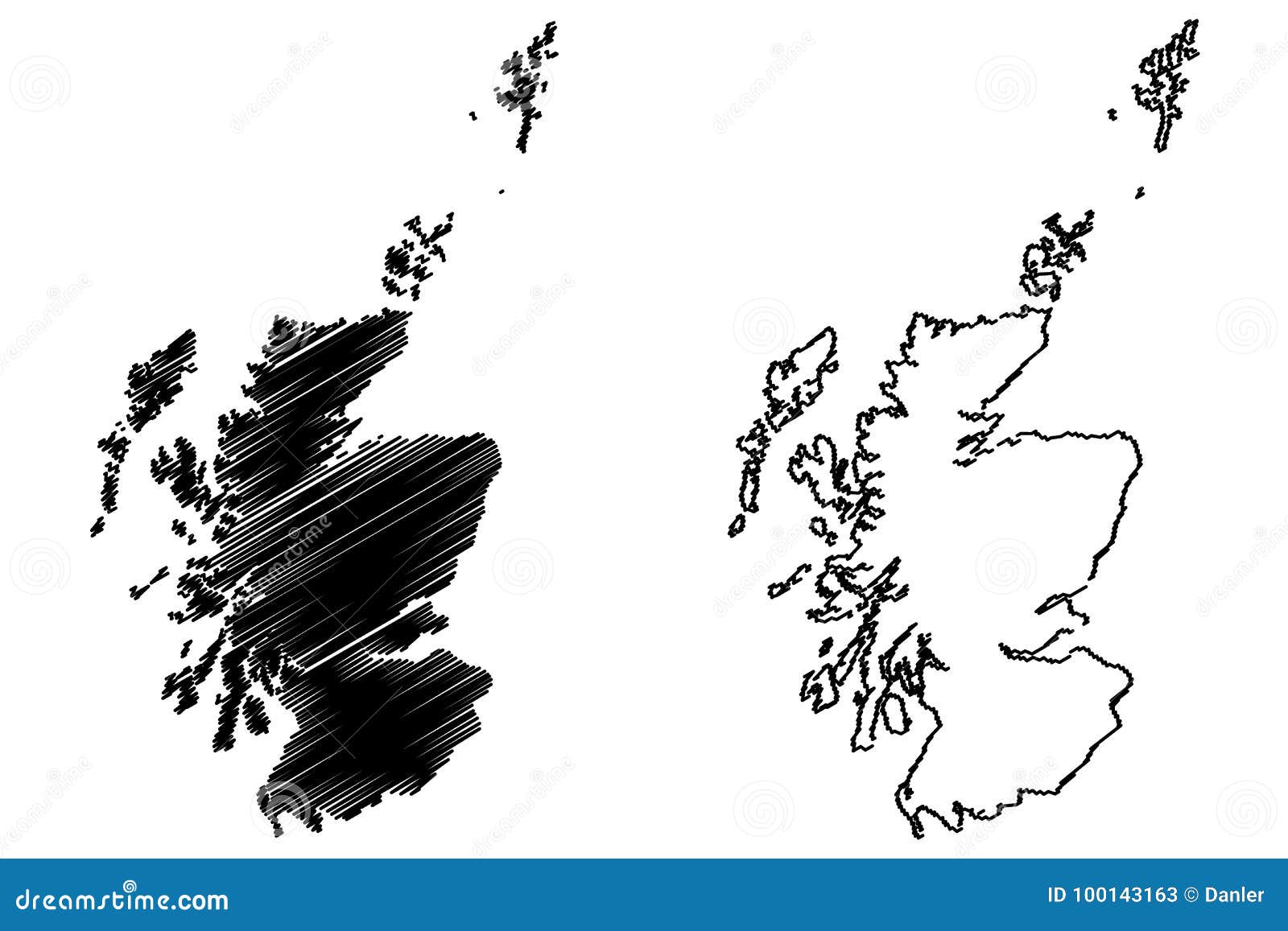 Scotland map vector stock vector. Illustration of drawing - 100143163