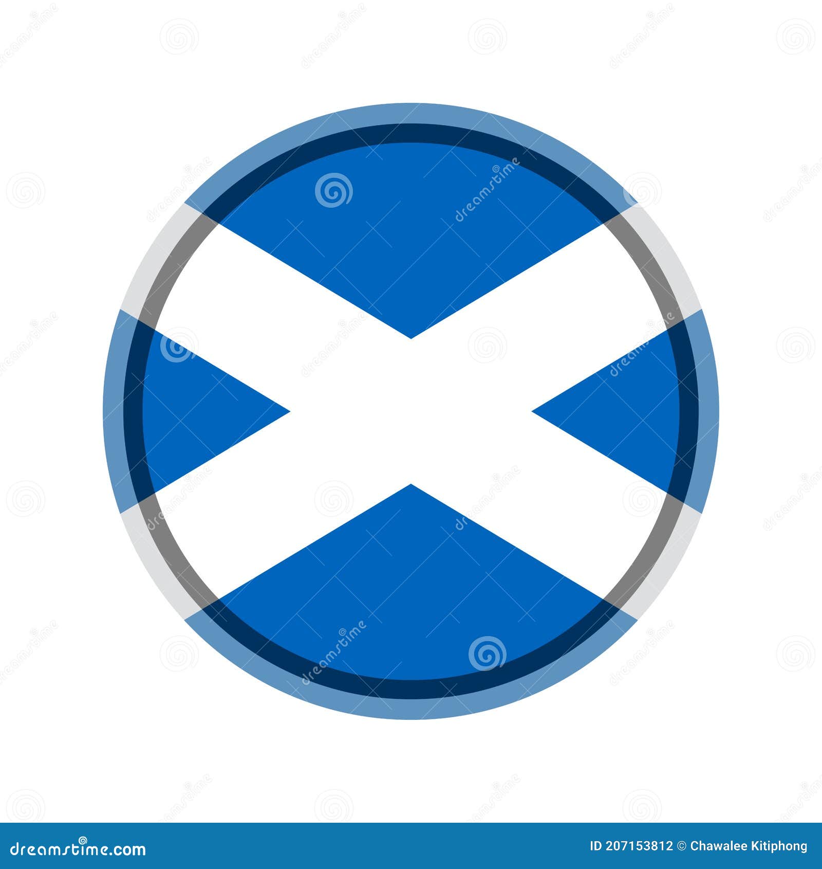 Scotland National Flag in Round Shape Stock Vector - Illustration of ...
