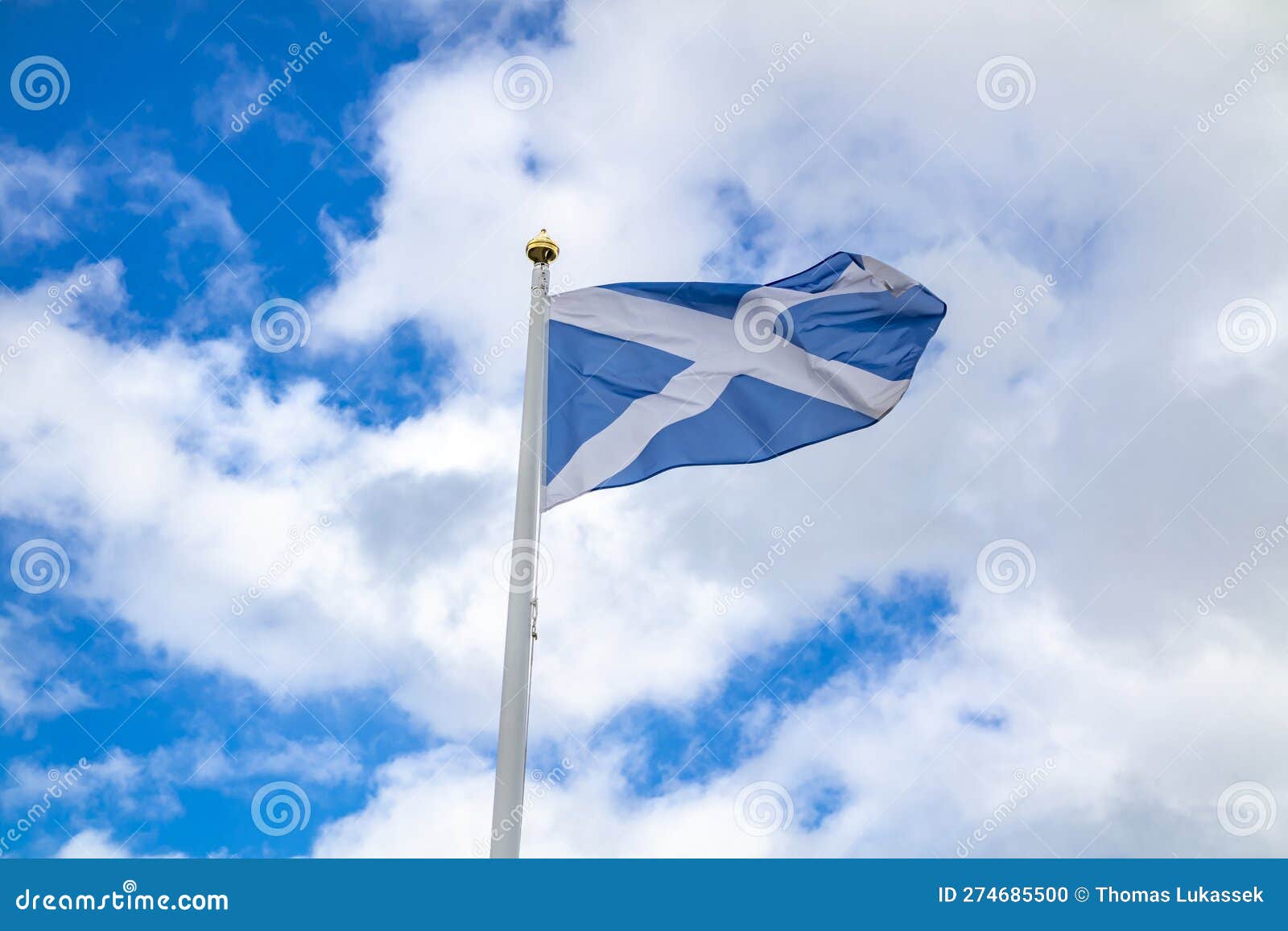 Scotland National Flag Waving in the Wind Stock Photo - Image of banner ...