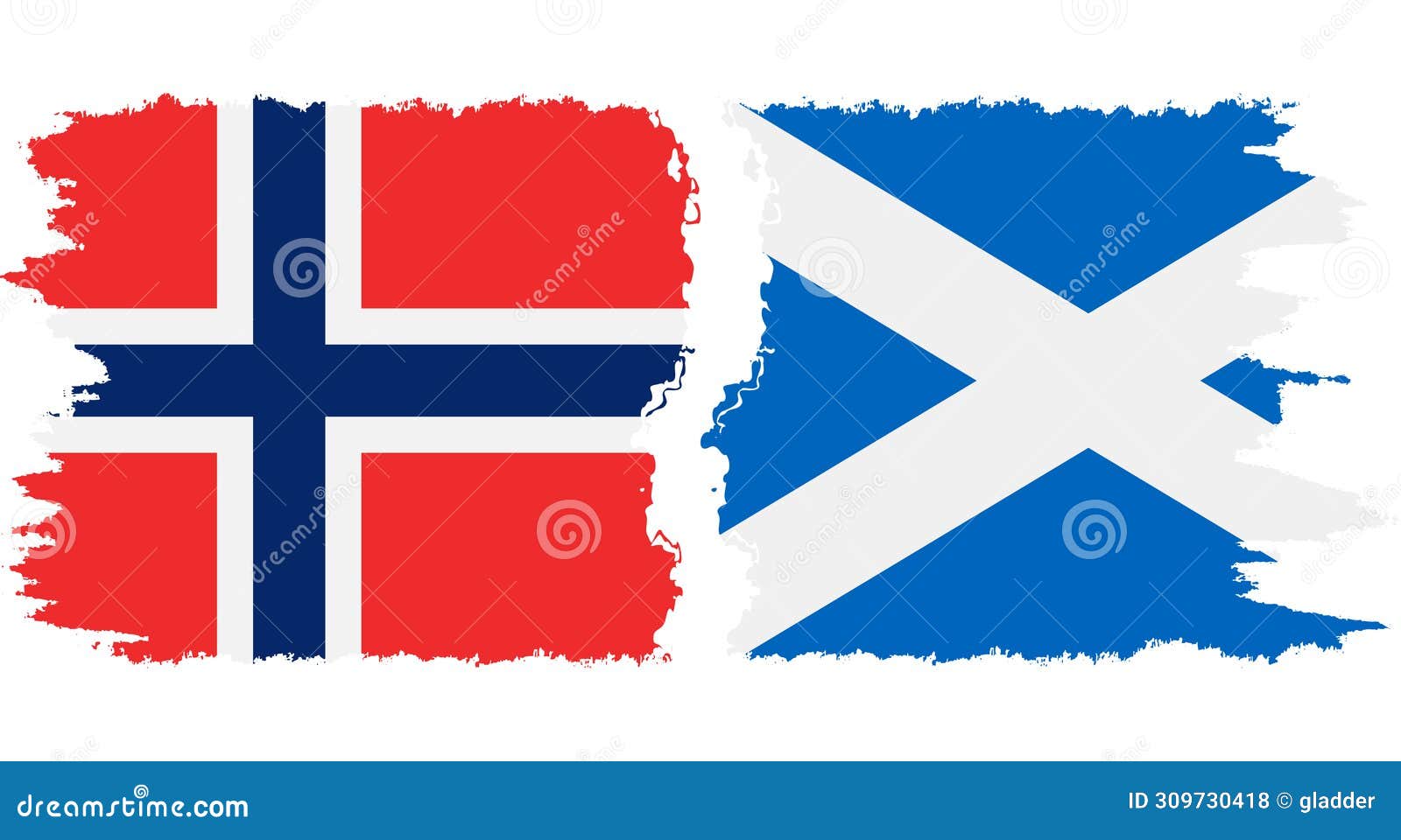 Scotland and Norwegian Grunge Flags Connection Vector Stock Vector ...