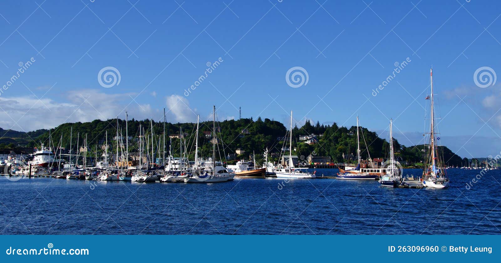 Marina Harbor with Boats on Oban Bay in Scotland Stock Photo - Image of ...