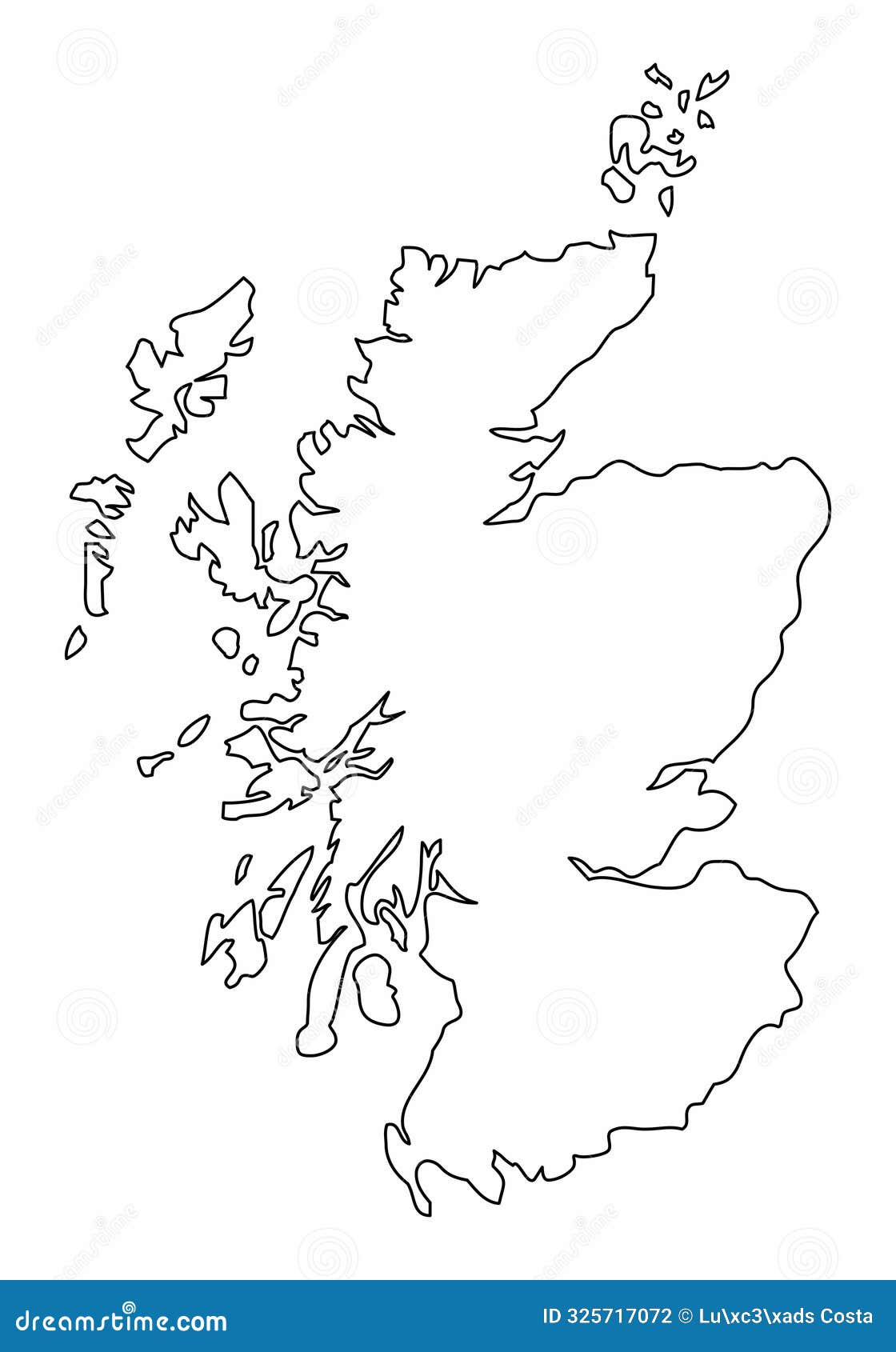 Scotland Outline Map Country Shape State Borders National Symbol Flag ...