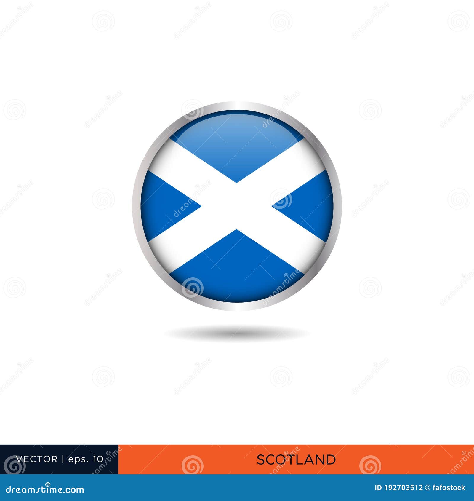Scotland Round Flag Vector Design. Stock Vector - Illustration of flag ...