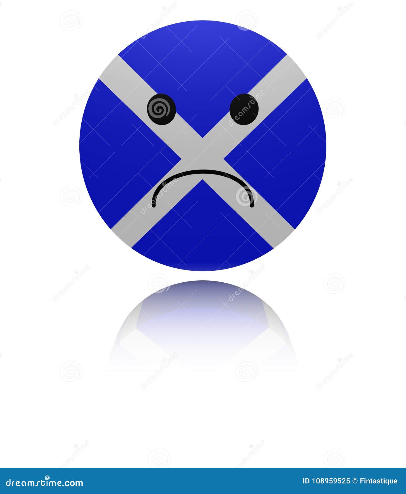 Scotland Sad Icon with Reflection Illustration Stock Illustration ...