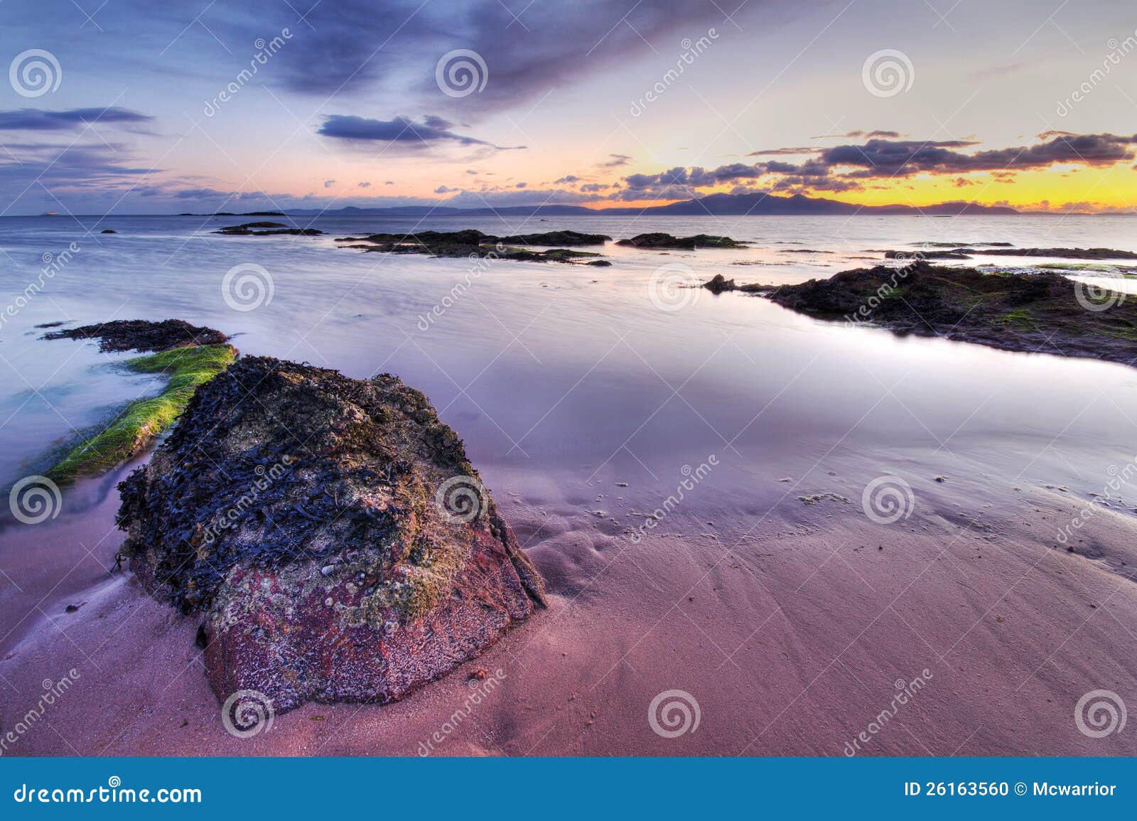Scotland Sunset stock photo. Image of craig, rocks, sunrise - 26163560