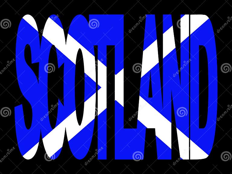 Scotland text with flag stock vector. Illustration of realm - 4435354