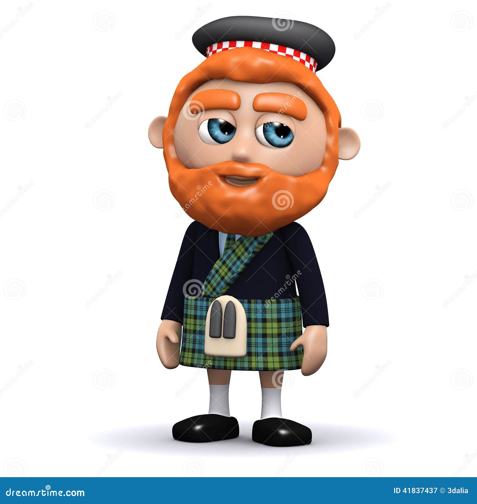 Scotsman 3d illustration stock. Illustration du cornemuses - 41837437