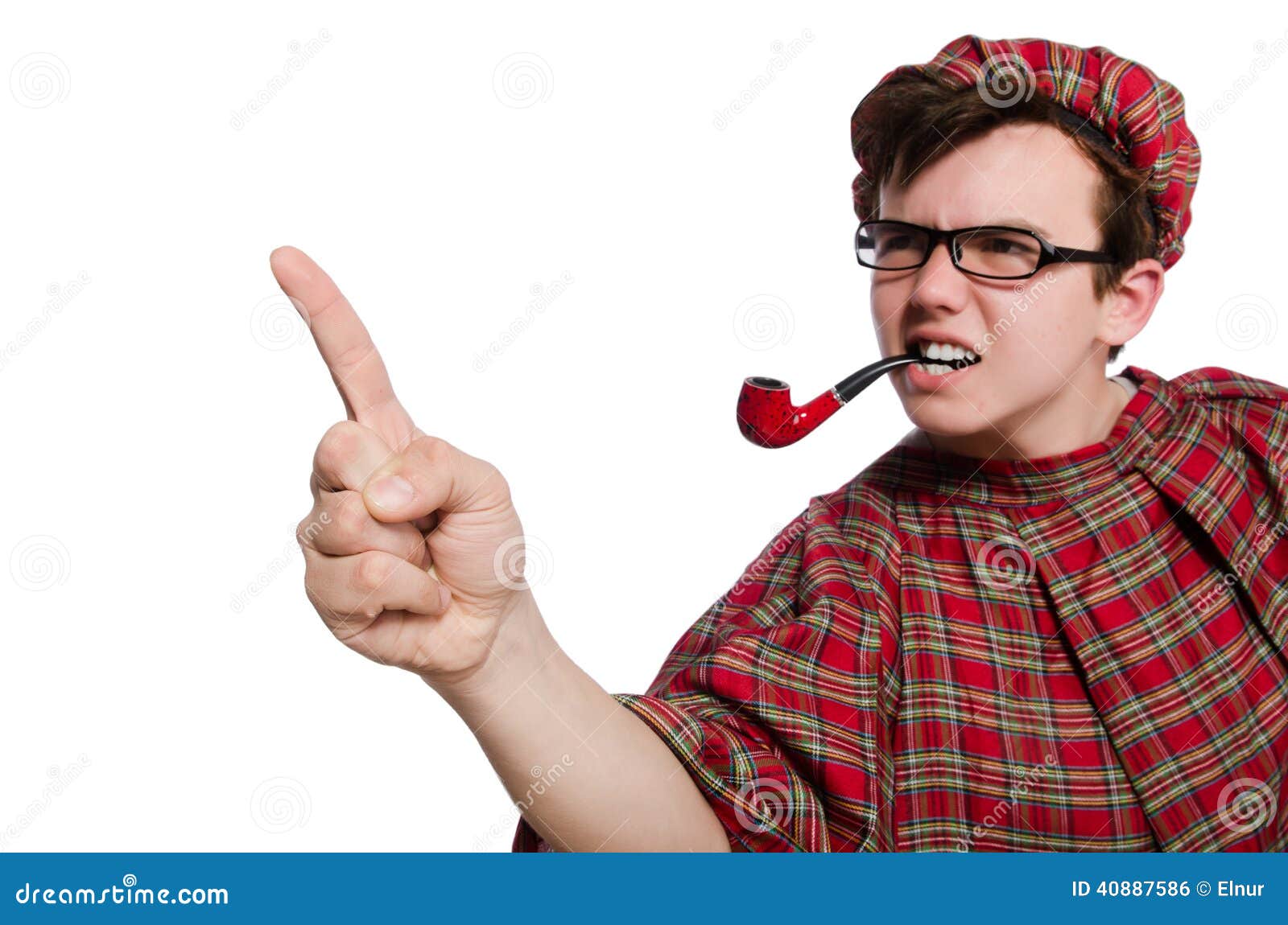 Scotsman with smoking pipe stock photo. Image of male - 40887586