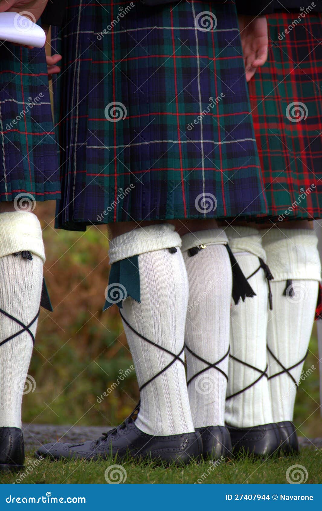 Scotsmen in kilts stock photo. Image of colour, blue - 27407944