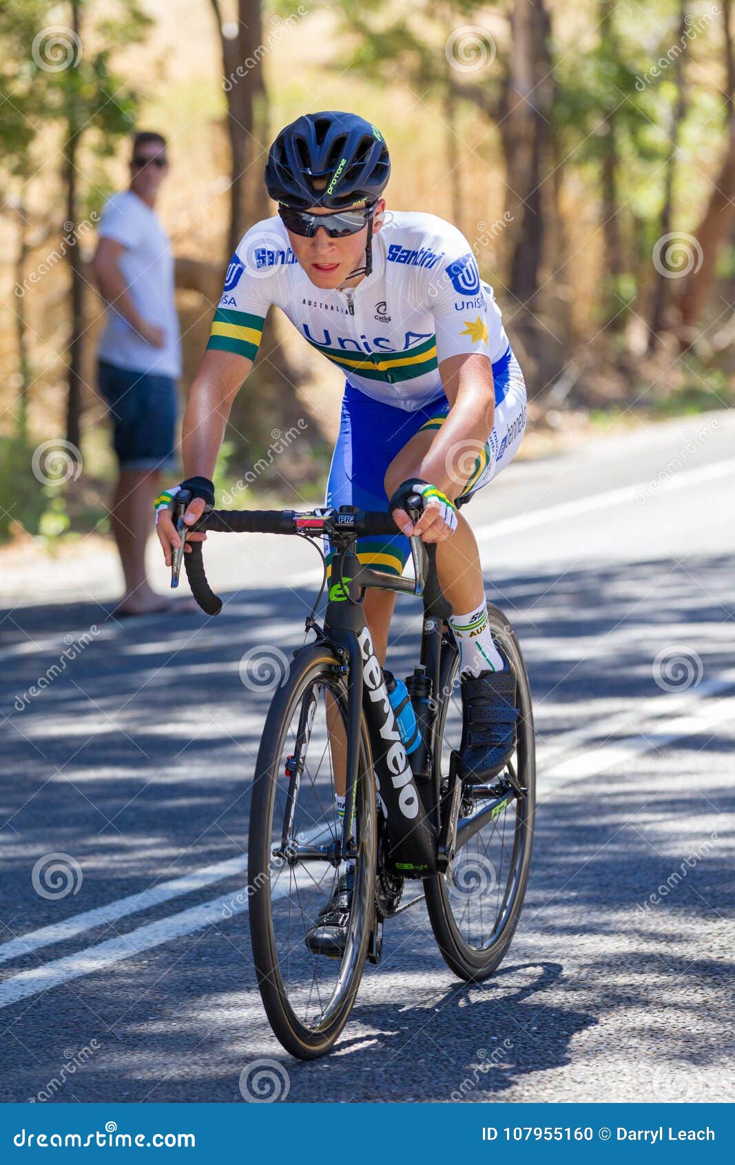Scott Bowden of UniSA Breaking Away on the Tour Down Under Stage ...